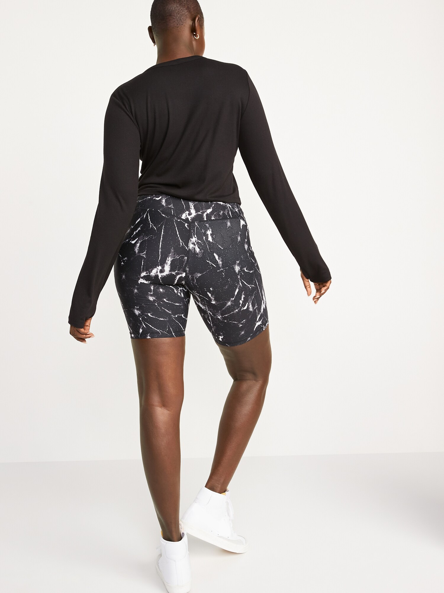 High-Waisted PowerSoft Biker Shorts -- 8-inch inseam | Old Navy