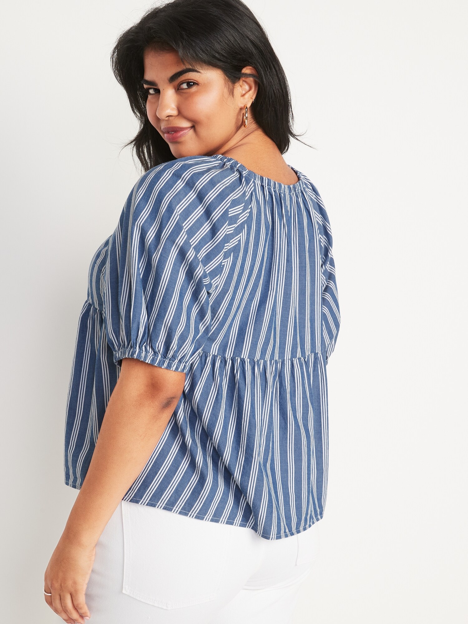 Patterned Puff-Sleeve Swing Top for Women | Old Navy