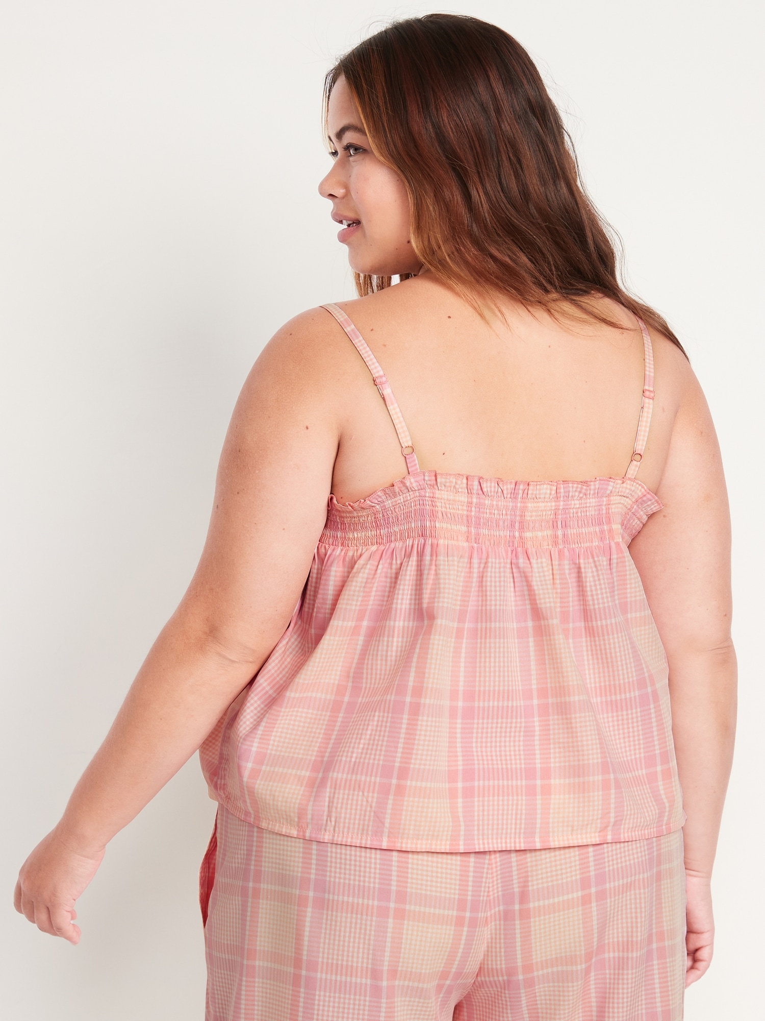 Smocked Plaid Pajama Swing Cami Top | Old Navy