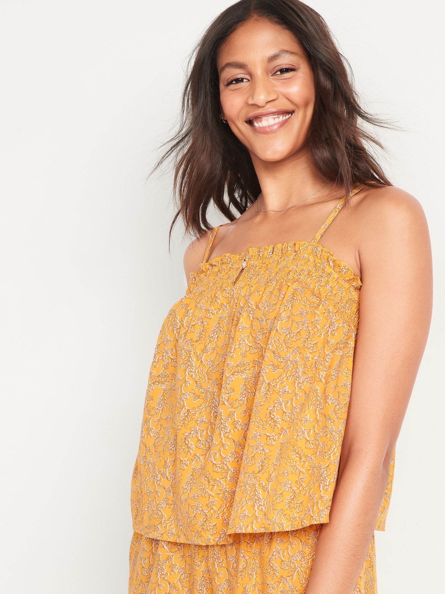 Sleeveless Smocked Floral Swing Pajama Top for Women | Old Navy