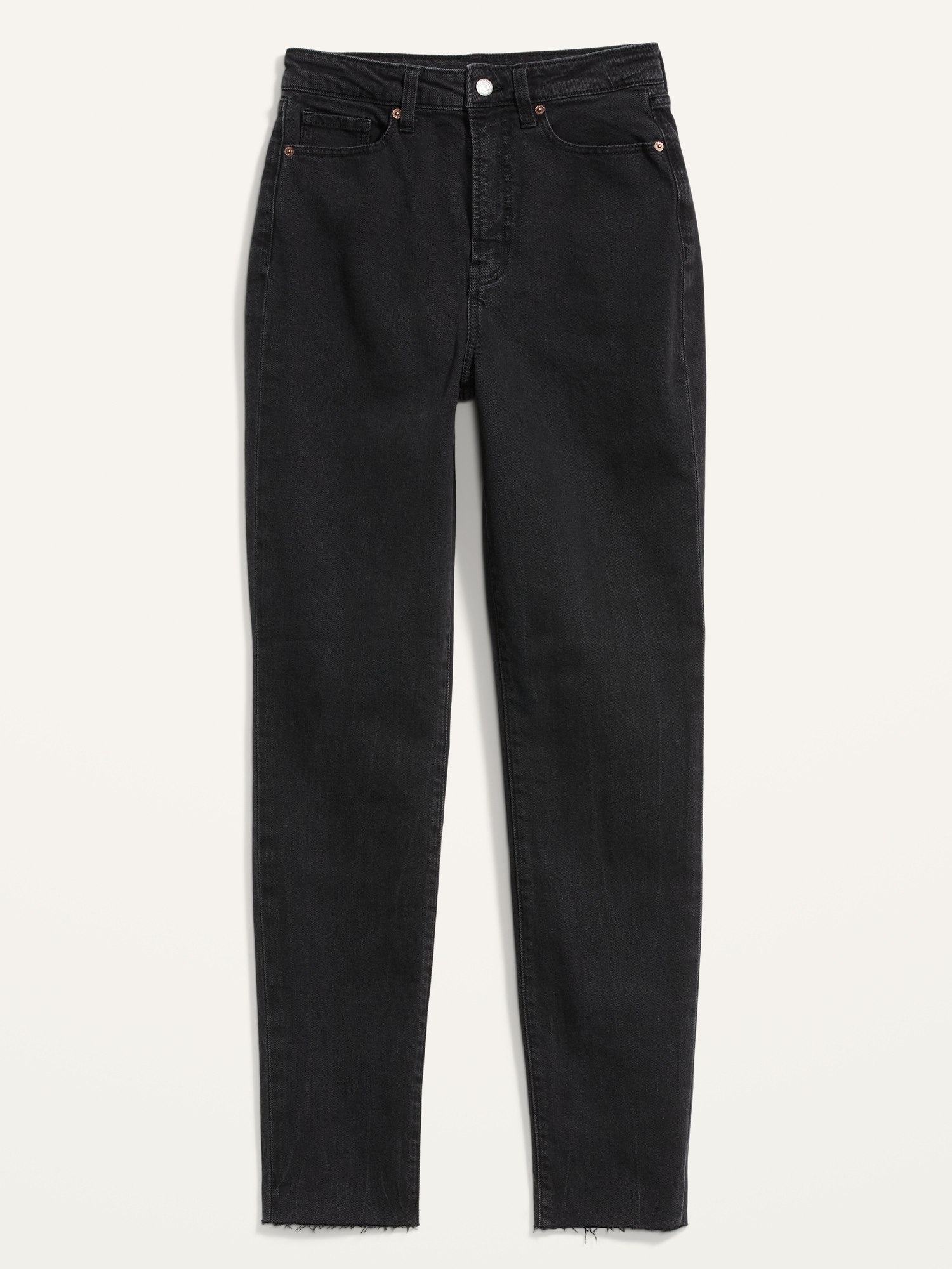 Higher High-Waisted OG Straight Cut-Off Black Ankle Jeans for Women ...