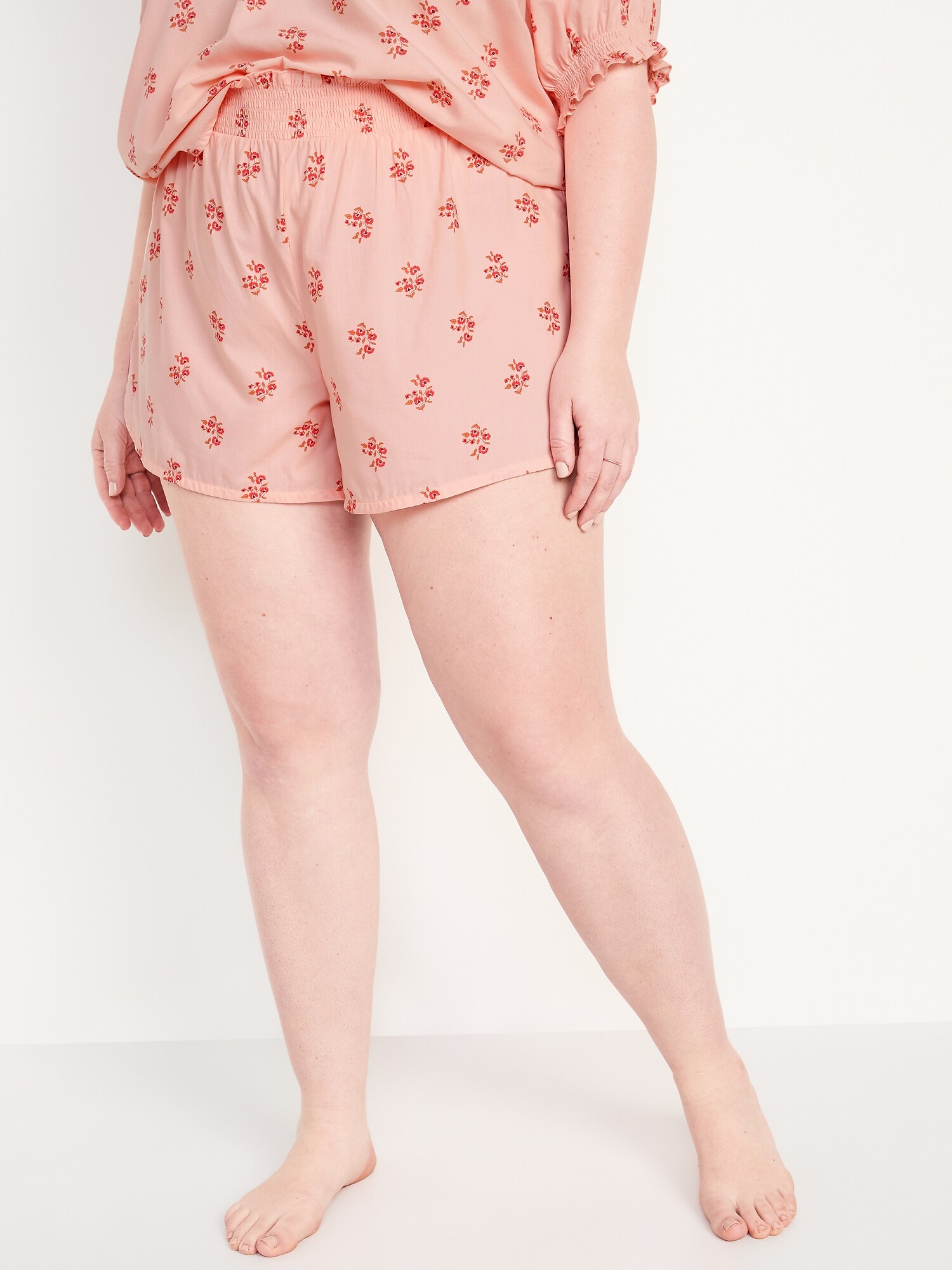 High-Waisted Floral Pajama Shorts for Women -- 4-inch inseam | Old Navy