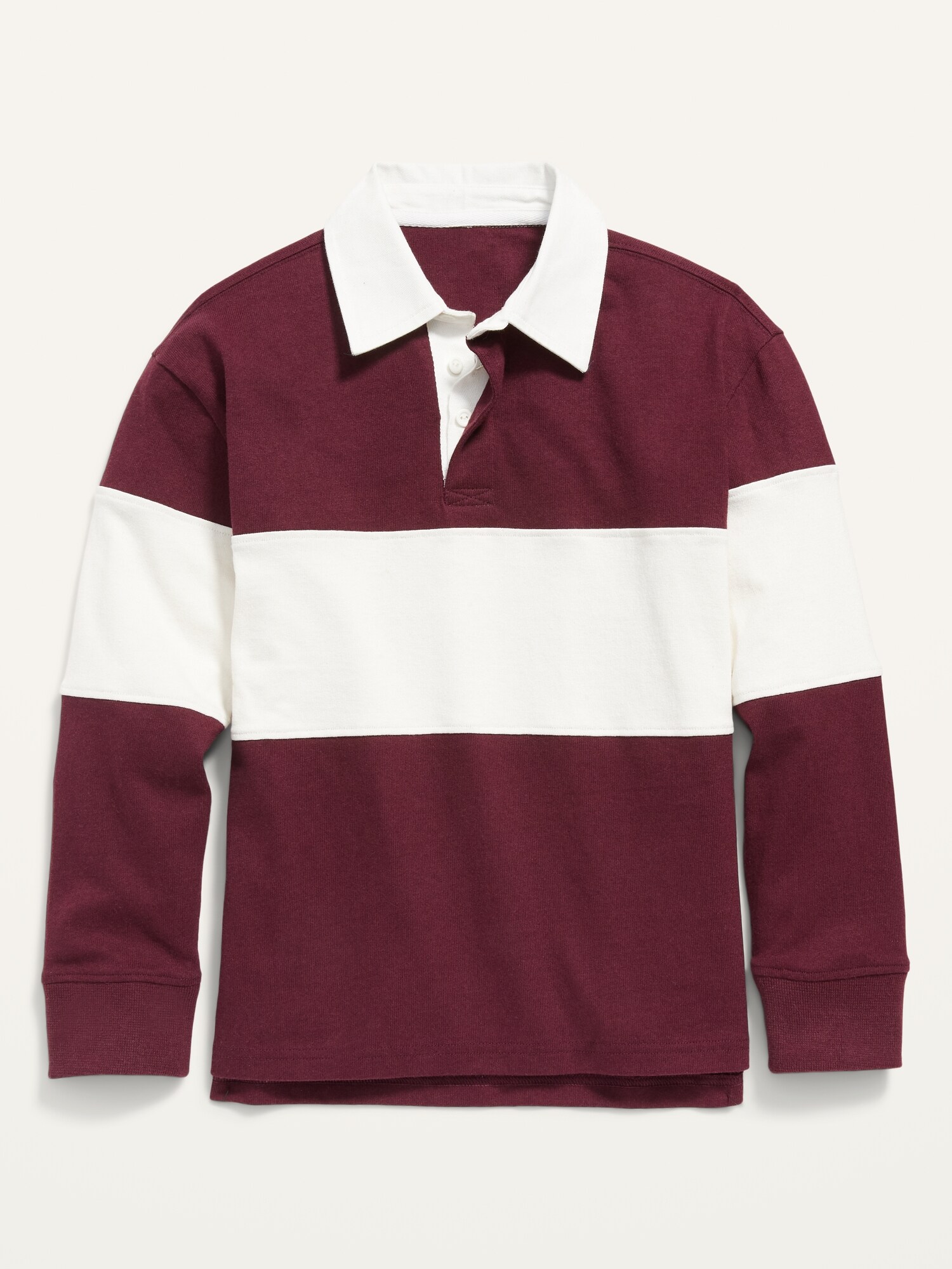 Gender-Neutral Color-Blocked Long-Sleeve Rugby Polo Shirt for Kids ...