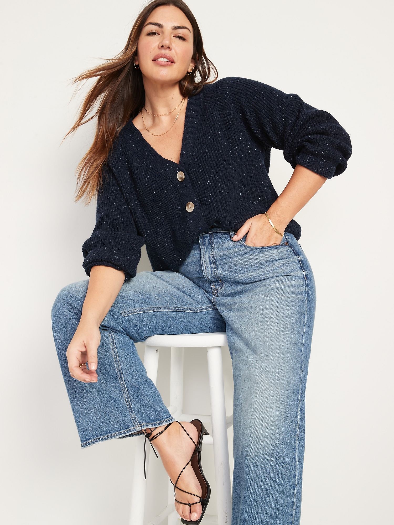 Speckled Shaker-Stitch Cardigan Sweater for Women | Old Navy