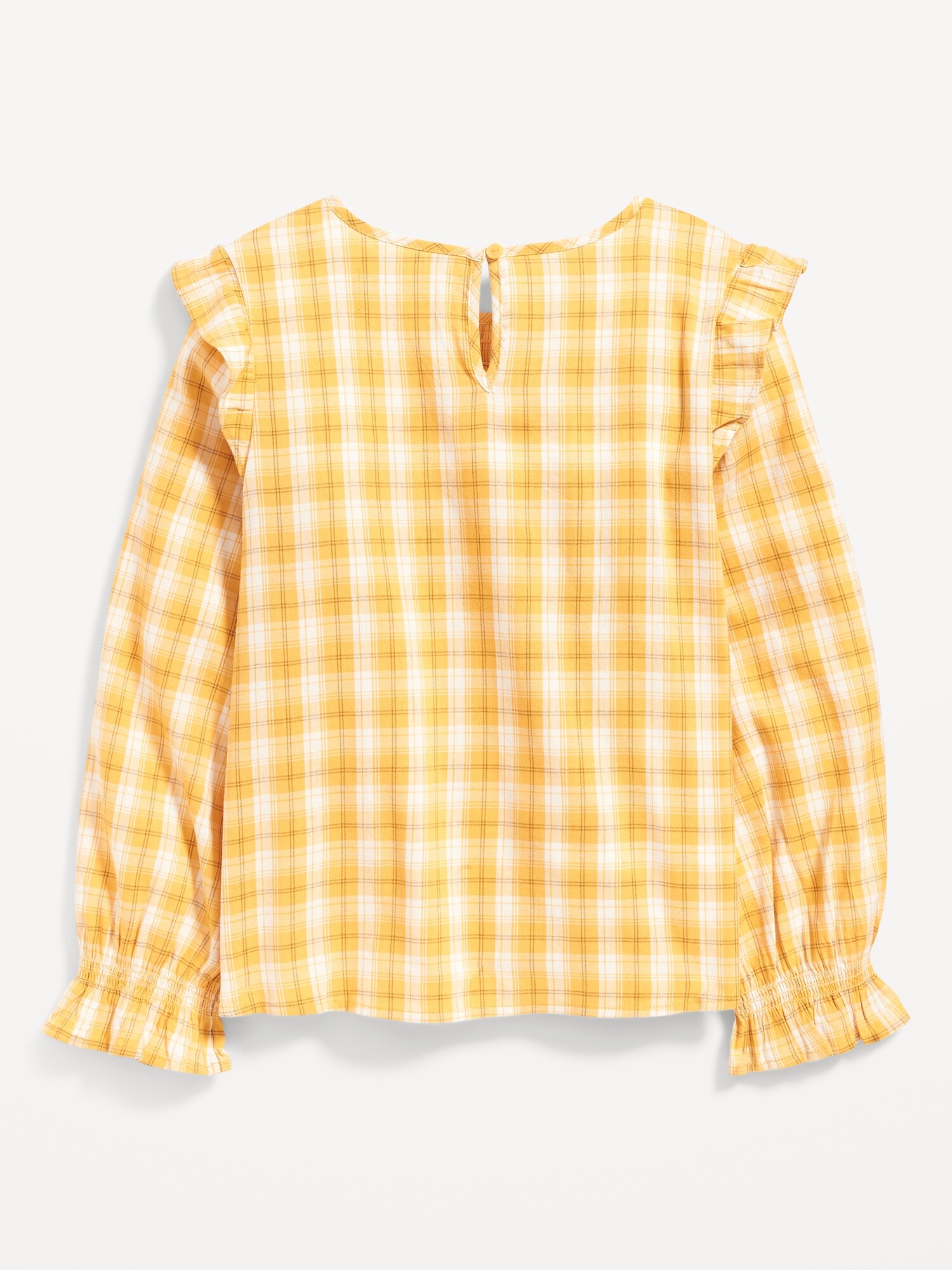 Long-Sleeve Ruffle-Trim Smocked Top for Girls | Old Navy