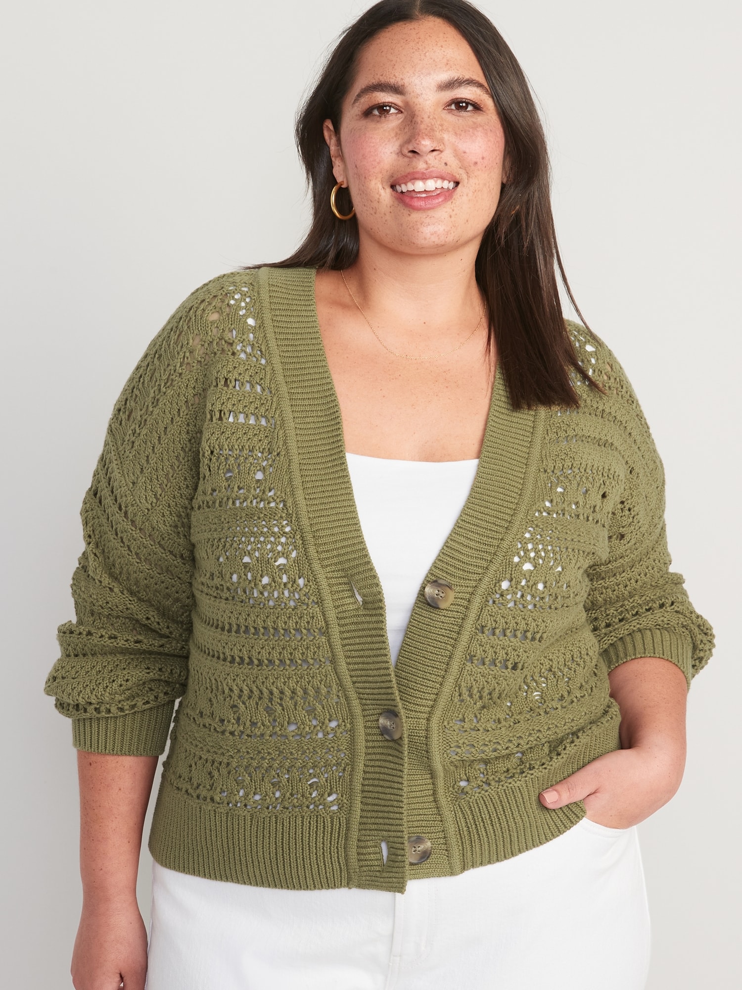 Cropped Open-Knit Cardigan for Women | Old Navy