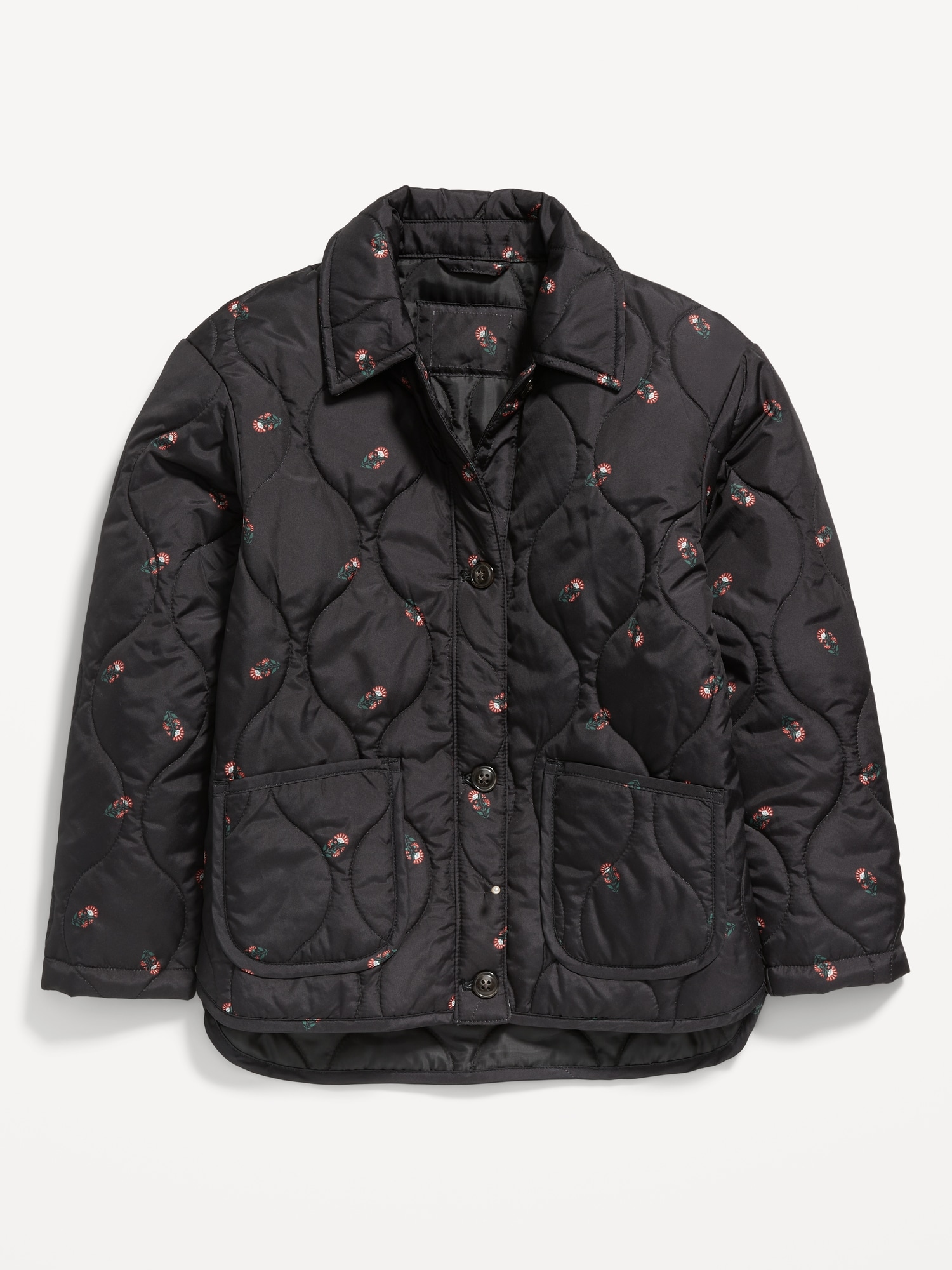 Water-Resistant Quilted Button-Front Jacket for Girls | Old Navy