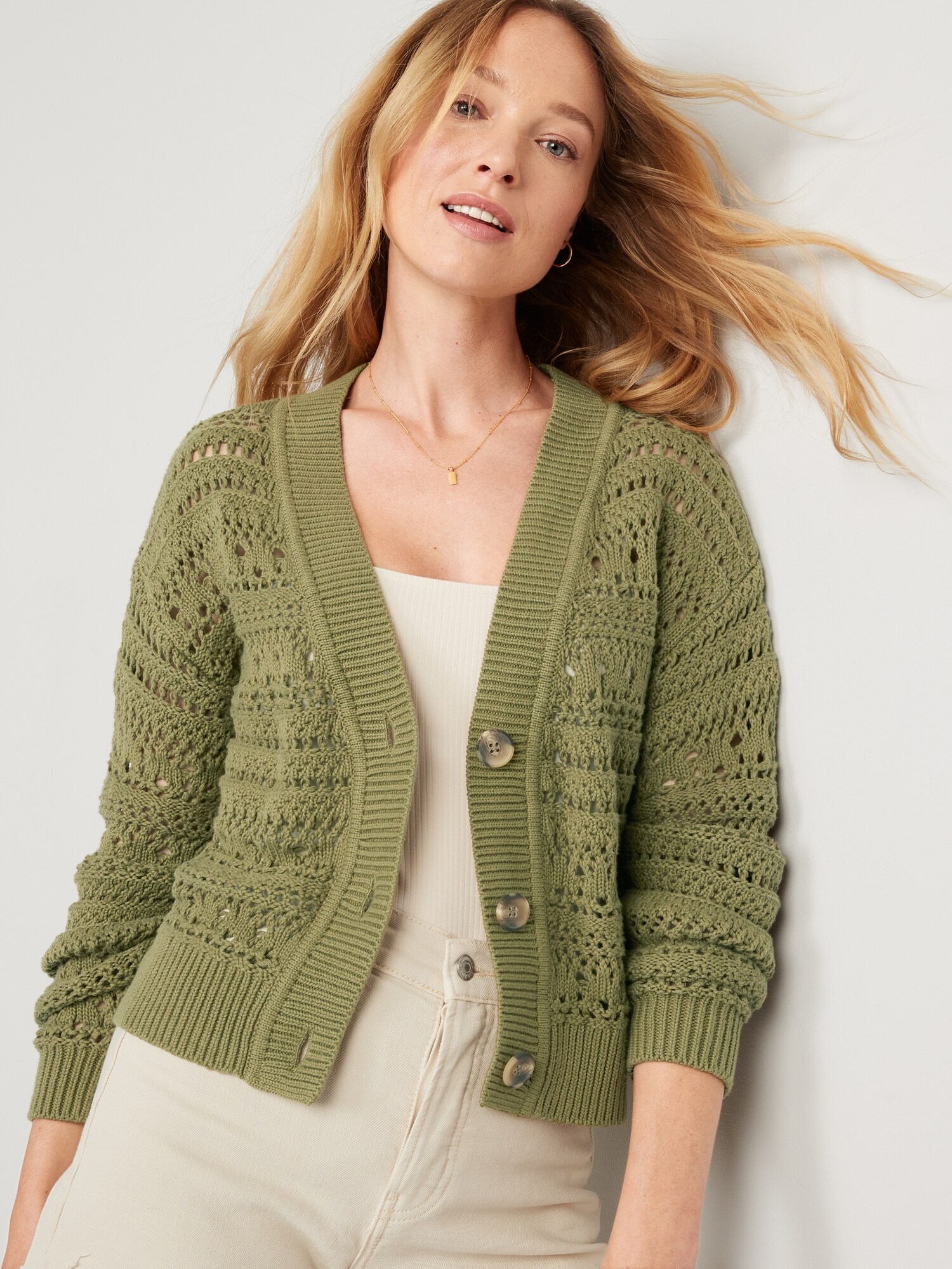 Cropped Open-Knit Cardigan for Women | Old Navy