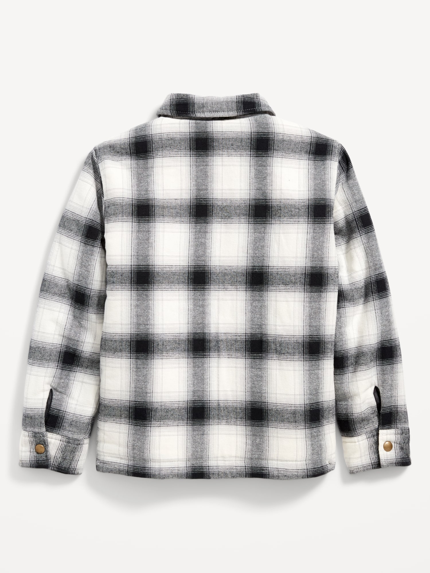 Gender-Neutral Cozy Plaid Flannel Sherpa-Lined Shacket for Kids | Old Navy