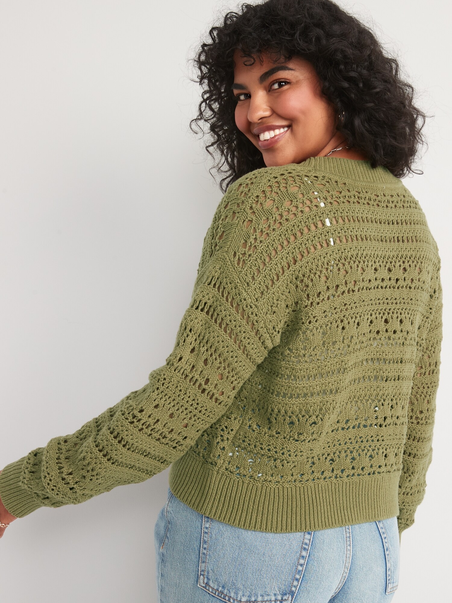 Cropped Open-Knit Cardigan for Women | Old Navy