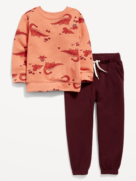 Unisex Sweatshirt and Functional-Drawstring Sweatpants Set for Toddler ...