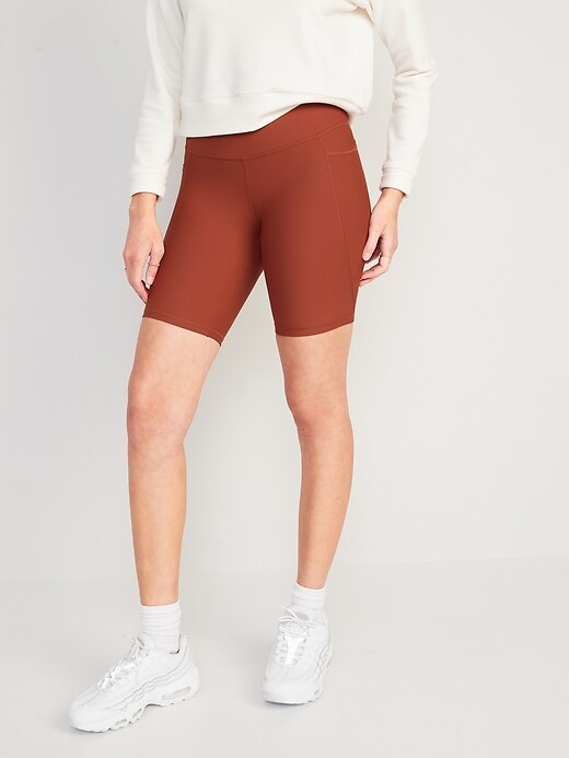 High-Waisted PowerSoft Biker Shorts -- 8-inch inseam | Old Navy