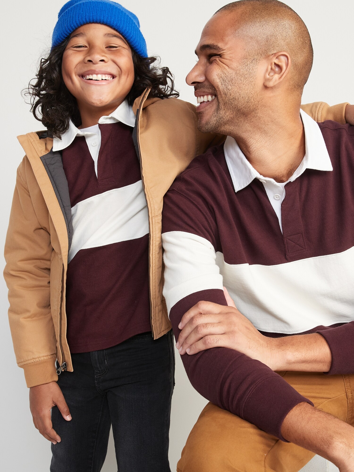 Gender-Neutral Color-Blocked Long-Sleeve Rugby Polo Shirt for Kids ...