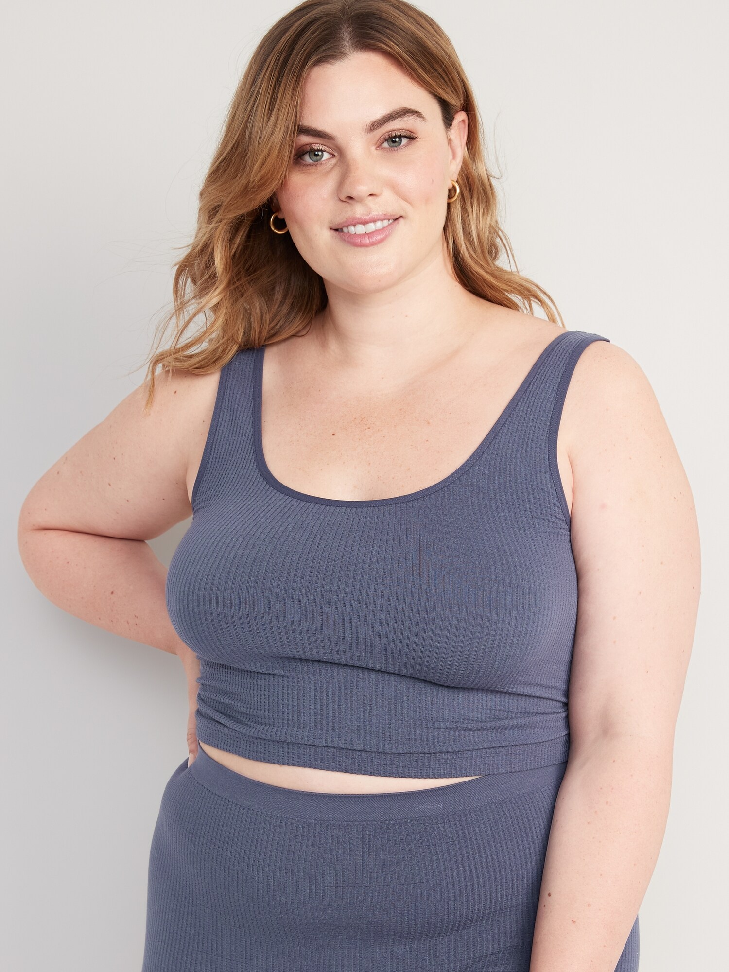 Cropped Rib-Knit Seamless Cami Bra Top for Women | Old Navy