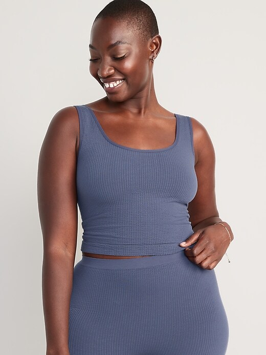 Cropped Rib-Knit Seamless Cami Bra Top for Women | Old Navy