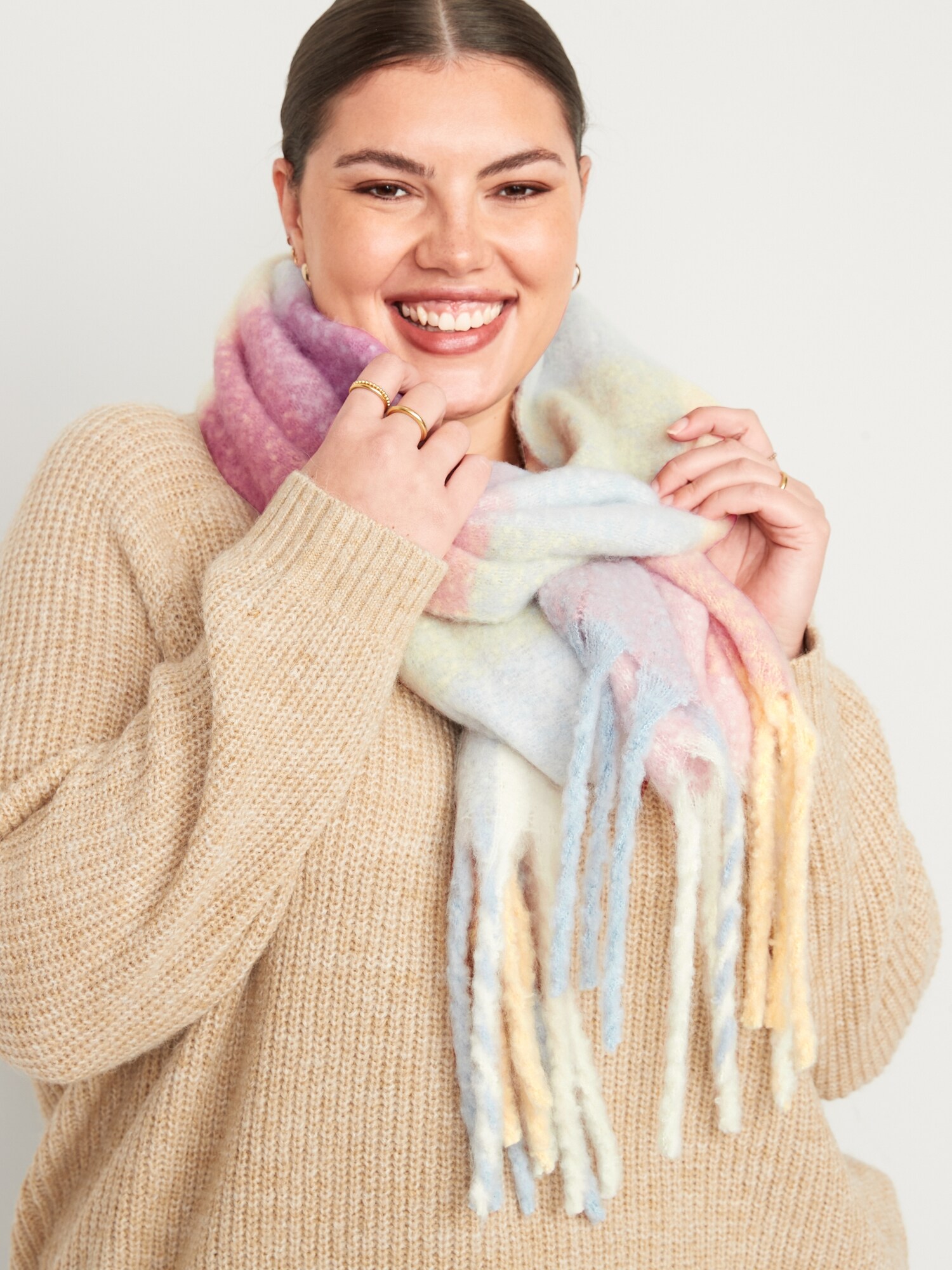 Cozy Soft-Brushed Patterned Scarf for Women | Old Navy