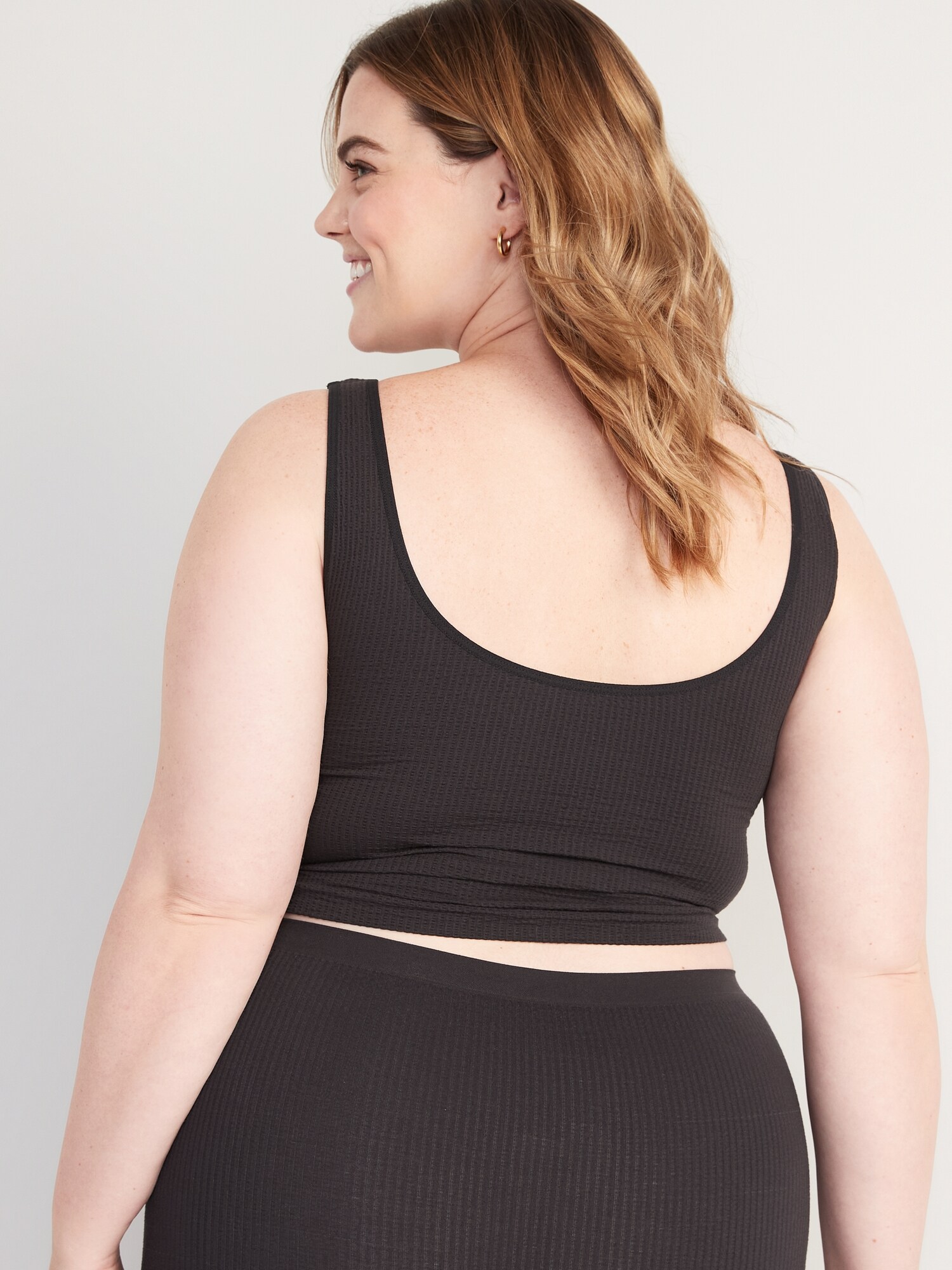 Cropped Rib-Knit Seamless Cami Bra Top | Old Navy