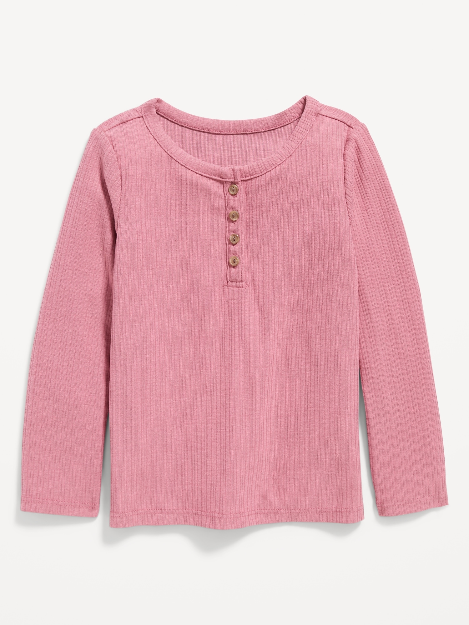Long-Sleeve Rib-Knit Henley for Toddler Girls | Old Navy