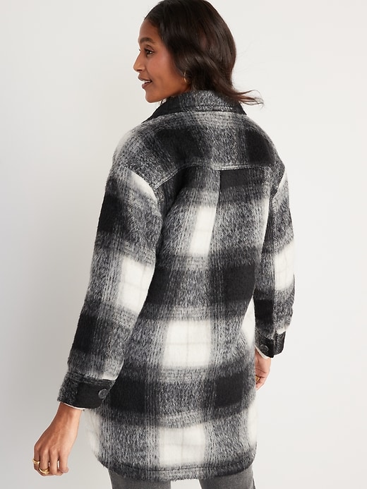 Printed Flannel Long Utility Shacket for Women | Old Navy