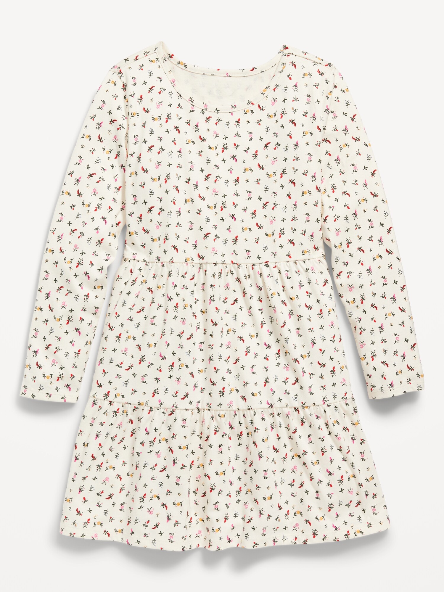 Long-Sleeve Tiered Printed Swing Dress for Girls | Old Navy