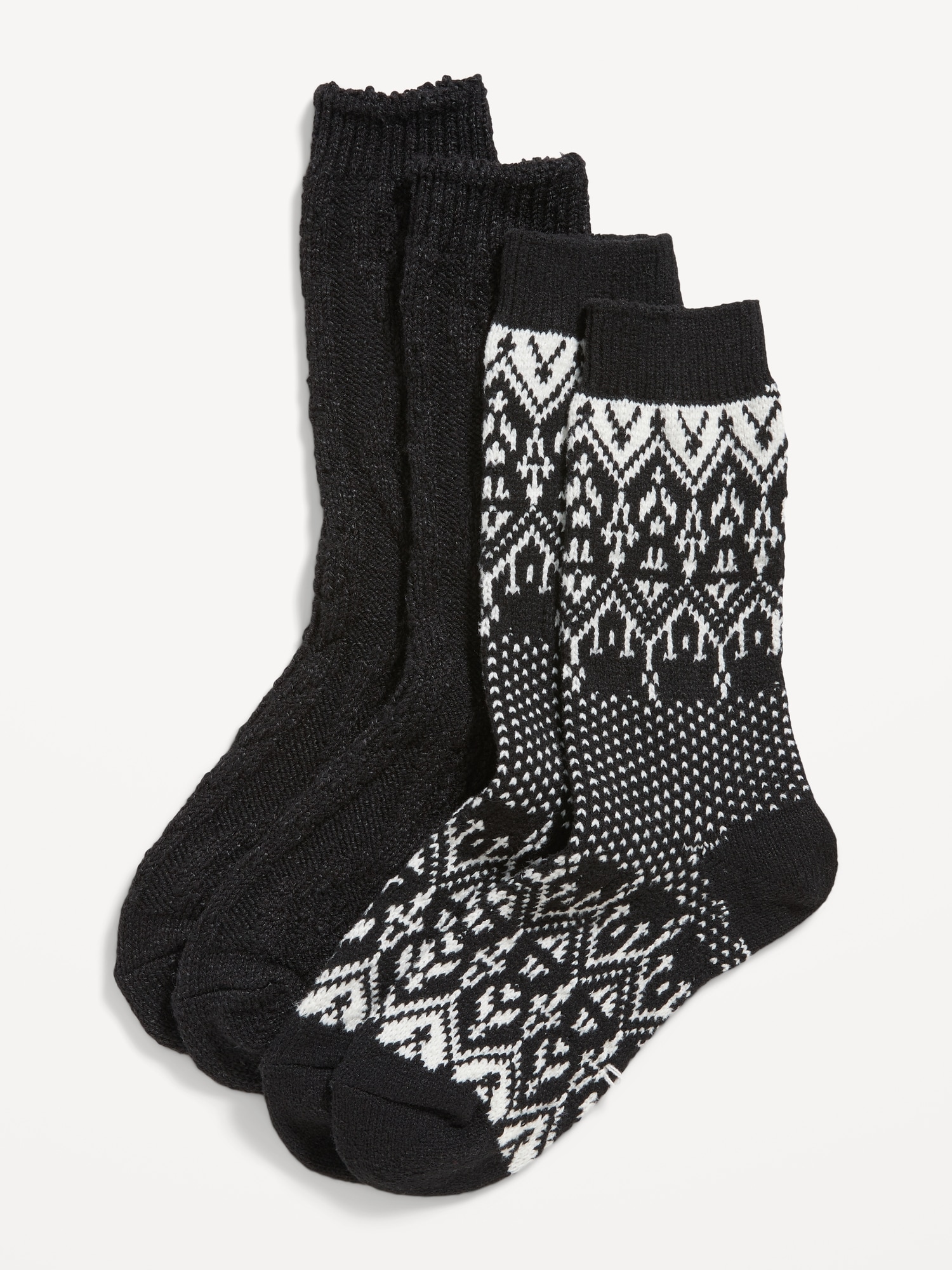 2-Pack Variety Cable-Knit and Fair Isle Socks for Women | Old Navy