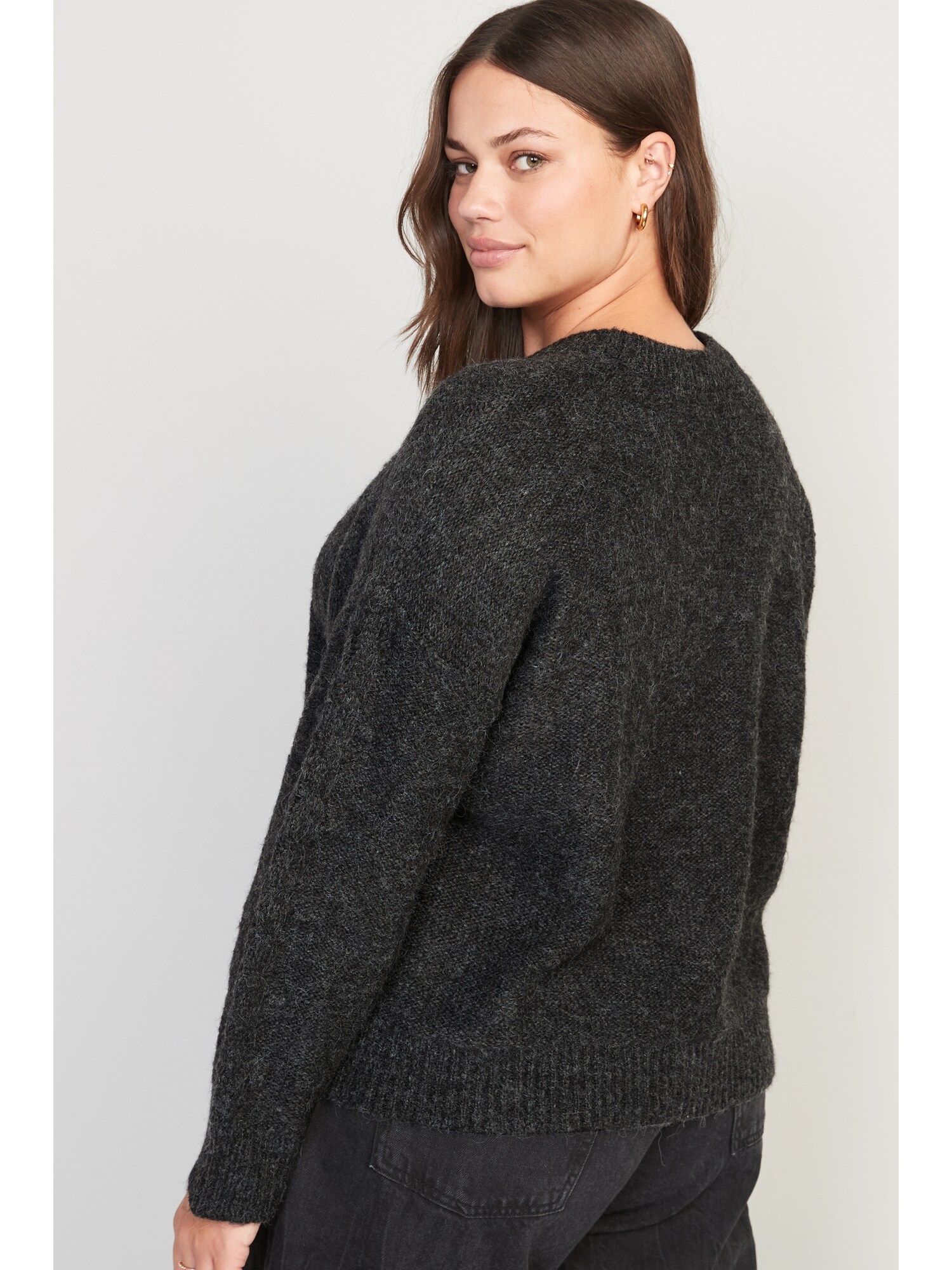 Heathered Cable-Knit Sweater | Old Navy