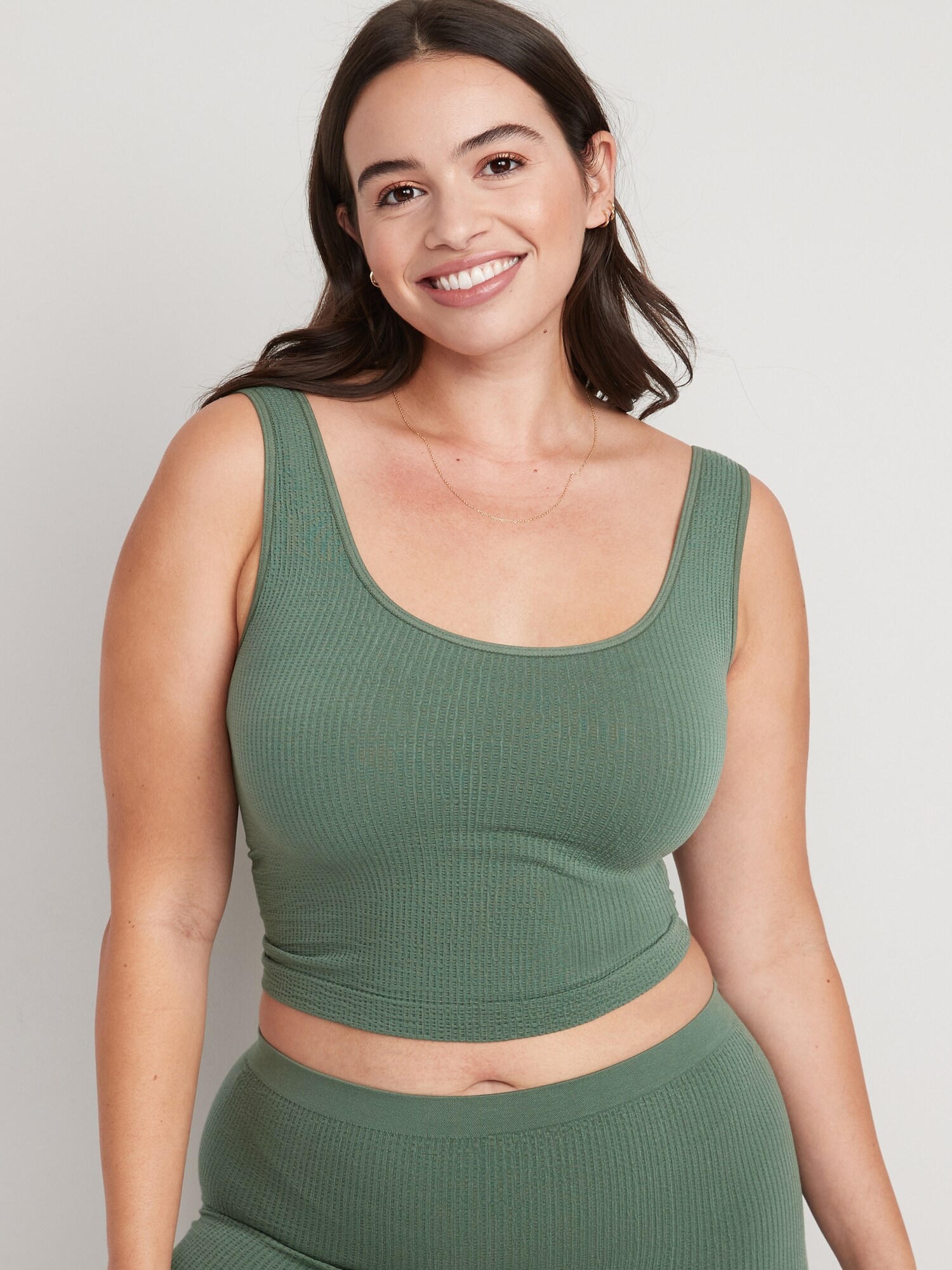 Cropped Rib-Knit Seamless Cami Bra Top for Women | Old Navy