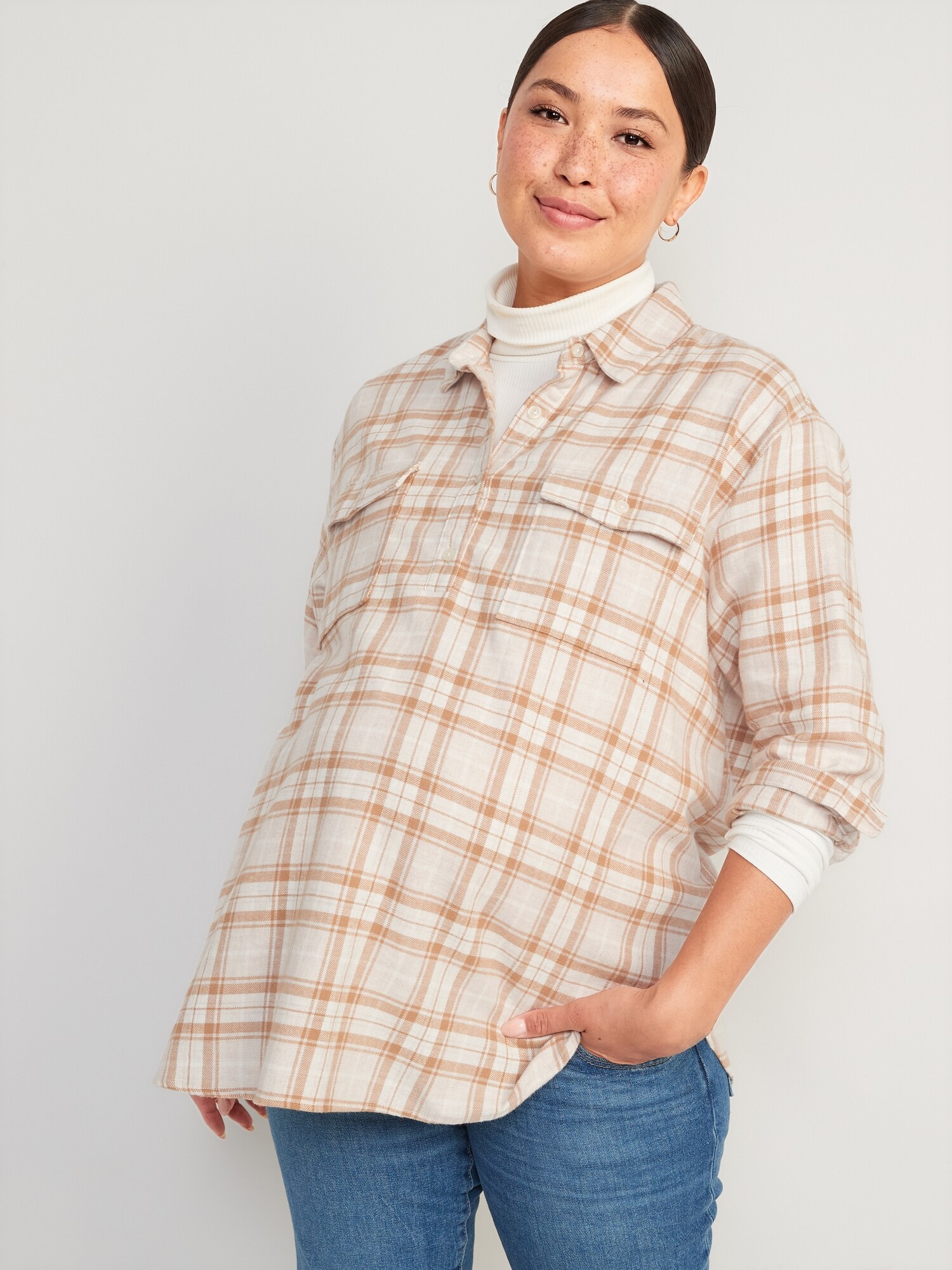 Maternity Plaid Flannel Boyfriend Shirt | Old Navy