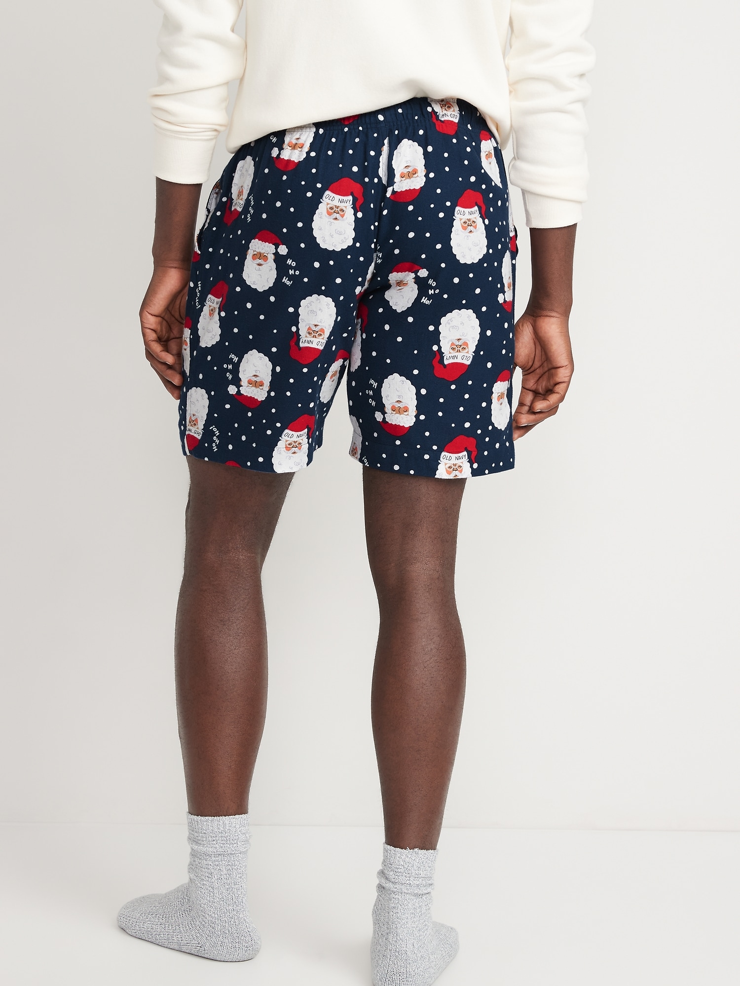 Matching Printed Flannel Pajama Boxer Shorts for Men --7-inch inseam ...