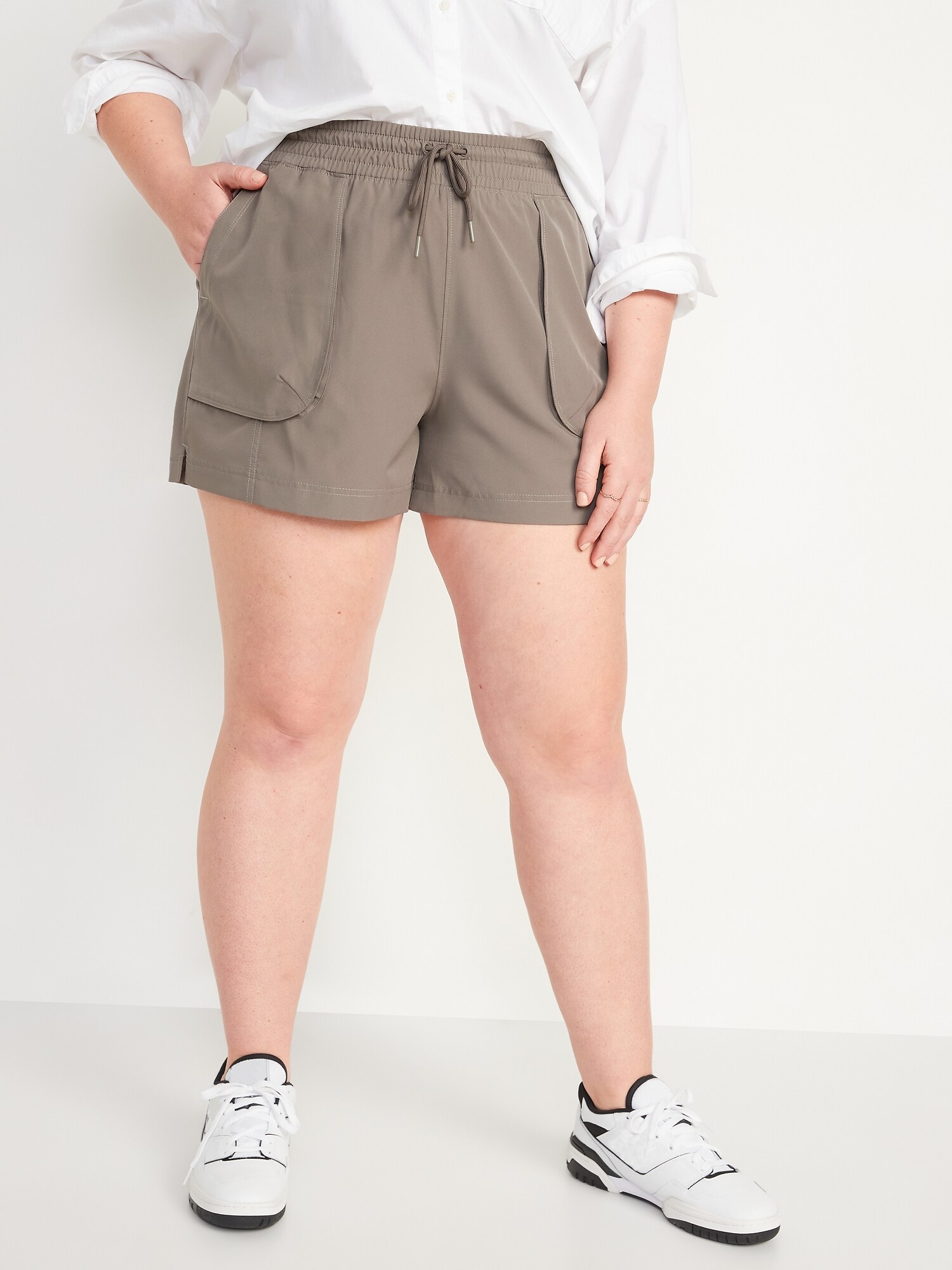 High-Waisted StretchTech Shorts -- 4-inch inseam | Old Navy