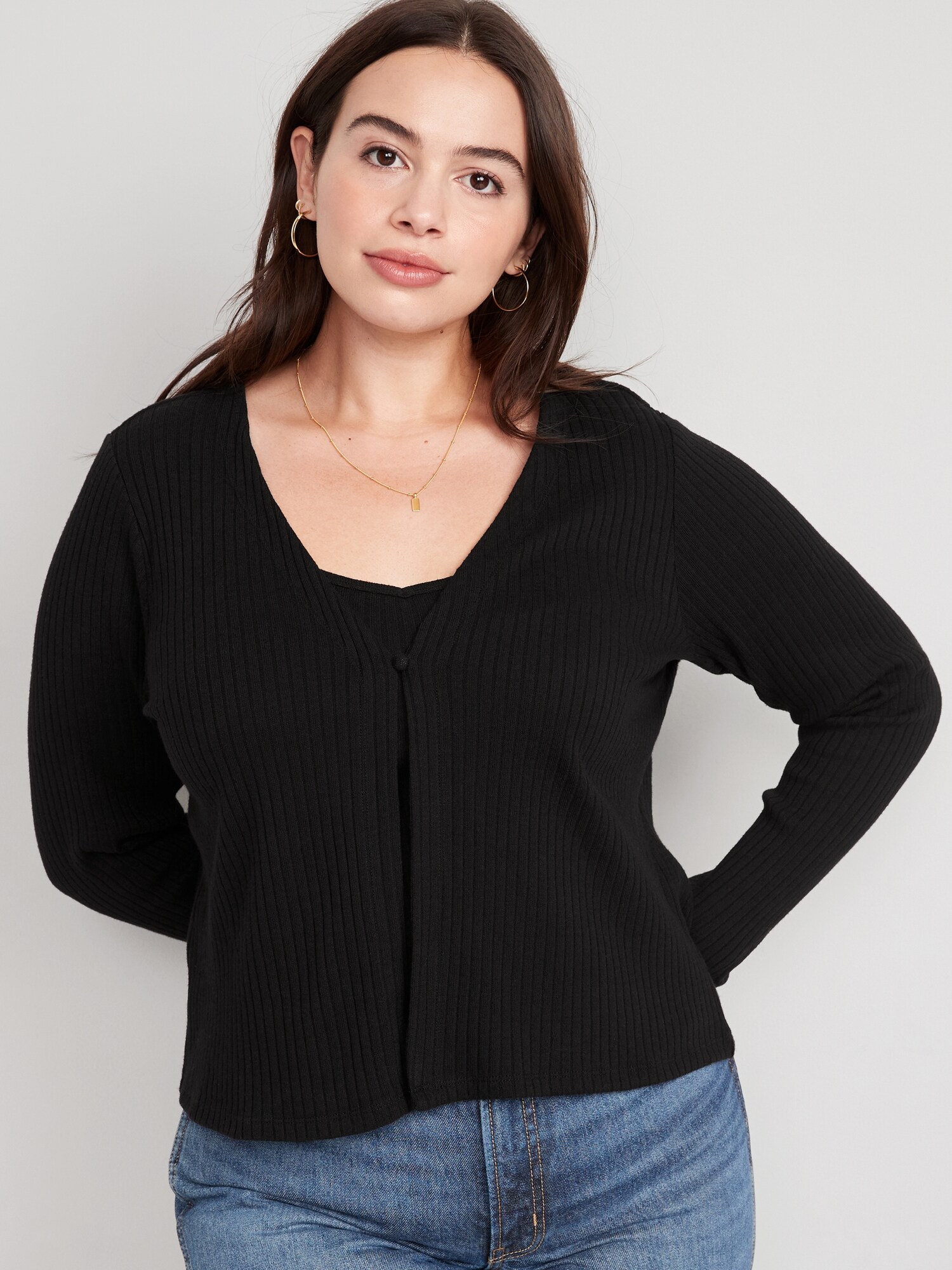 Rib-Knit Matching Single-Button Cardigan Sweater for Women | Old Navy