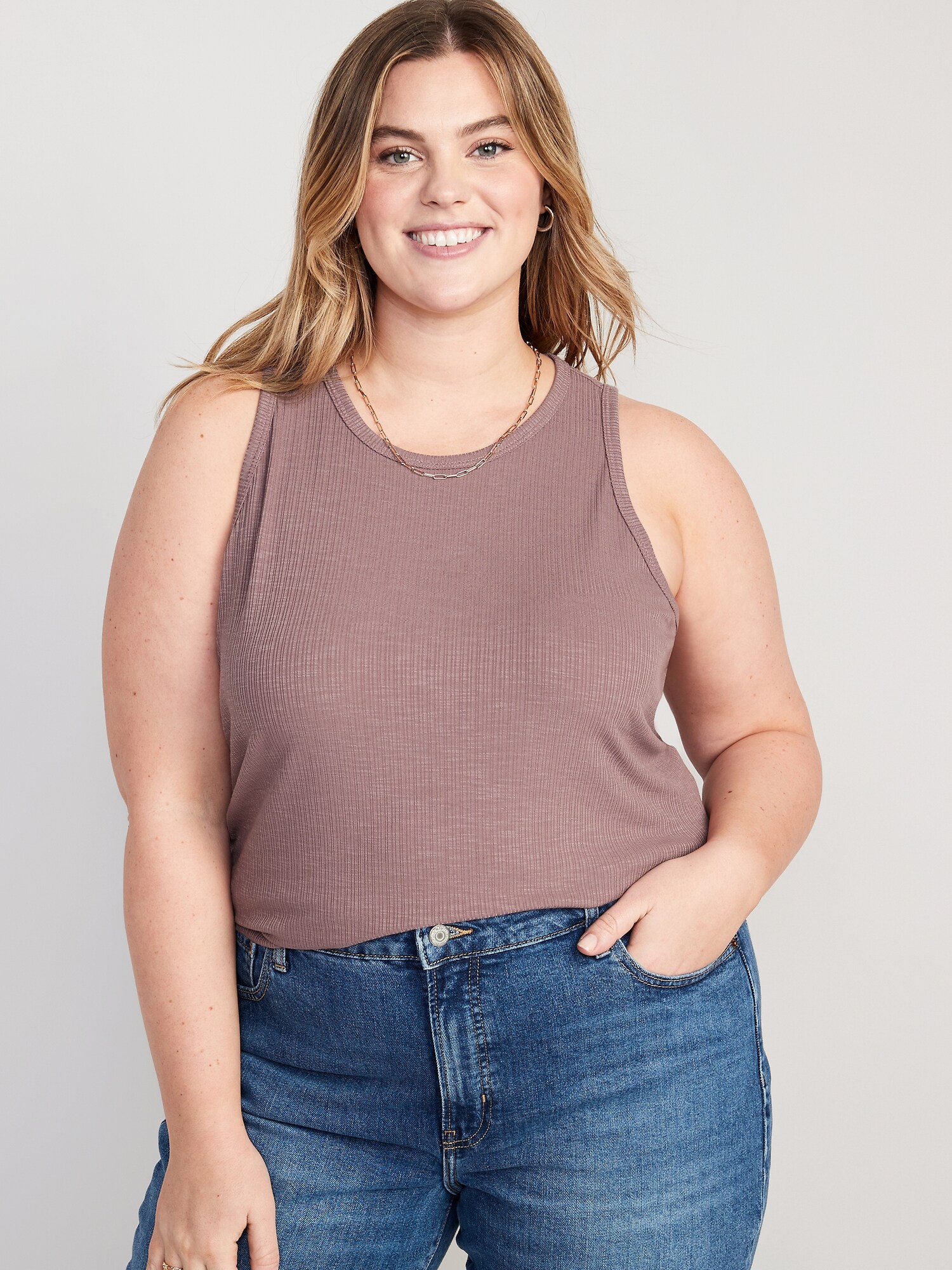 Luxe Rib-Knit Swing Tank Top for Women | Old Navy