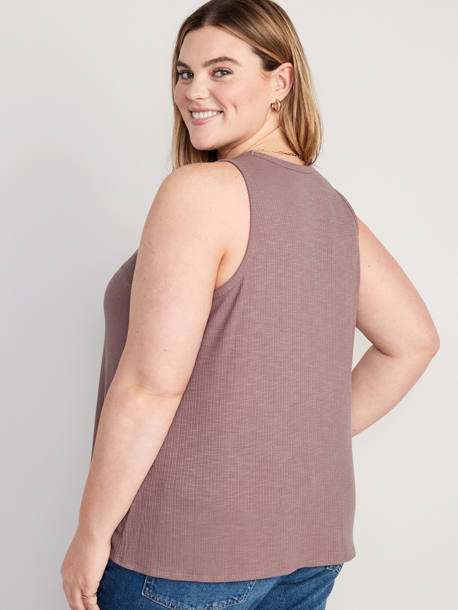 Luxe Rib-Knit Swing Tank Top for Women | Old Navy