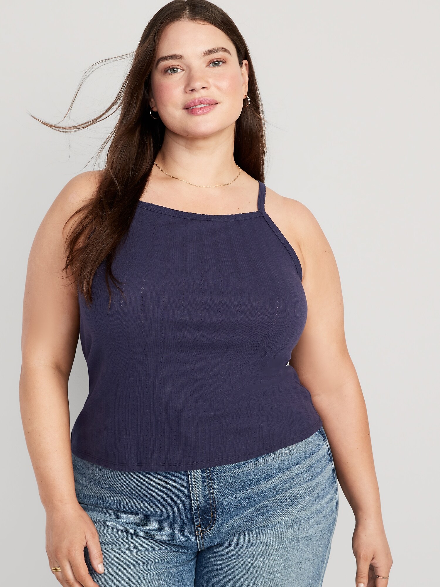 Scallop-Trimmed Pointelle-Knit Cami Top for Women | Old Navy