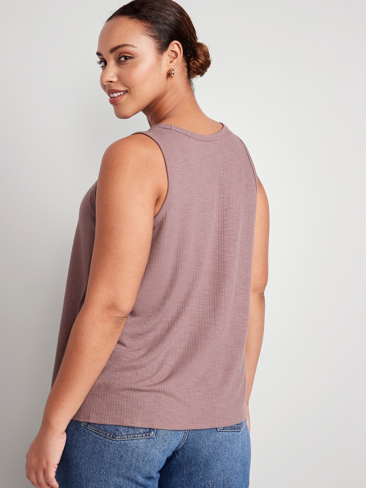 Luxe Rib-Knit Swing Tank Top for Women | Old Navy