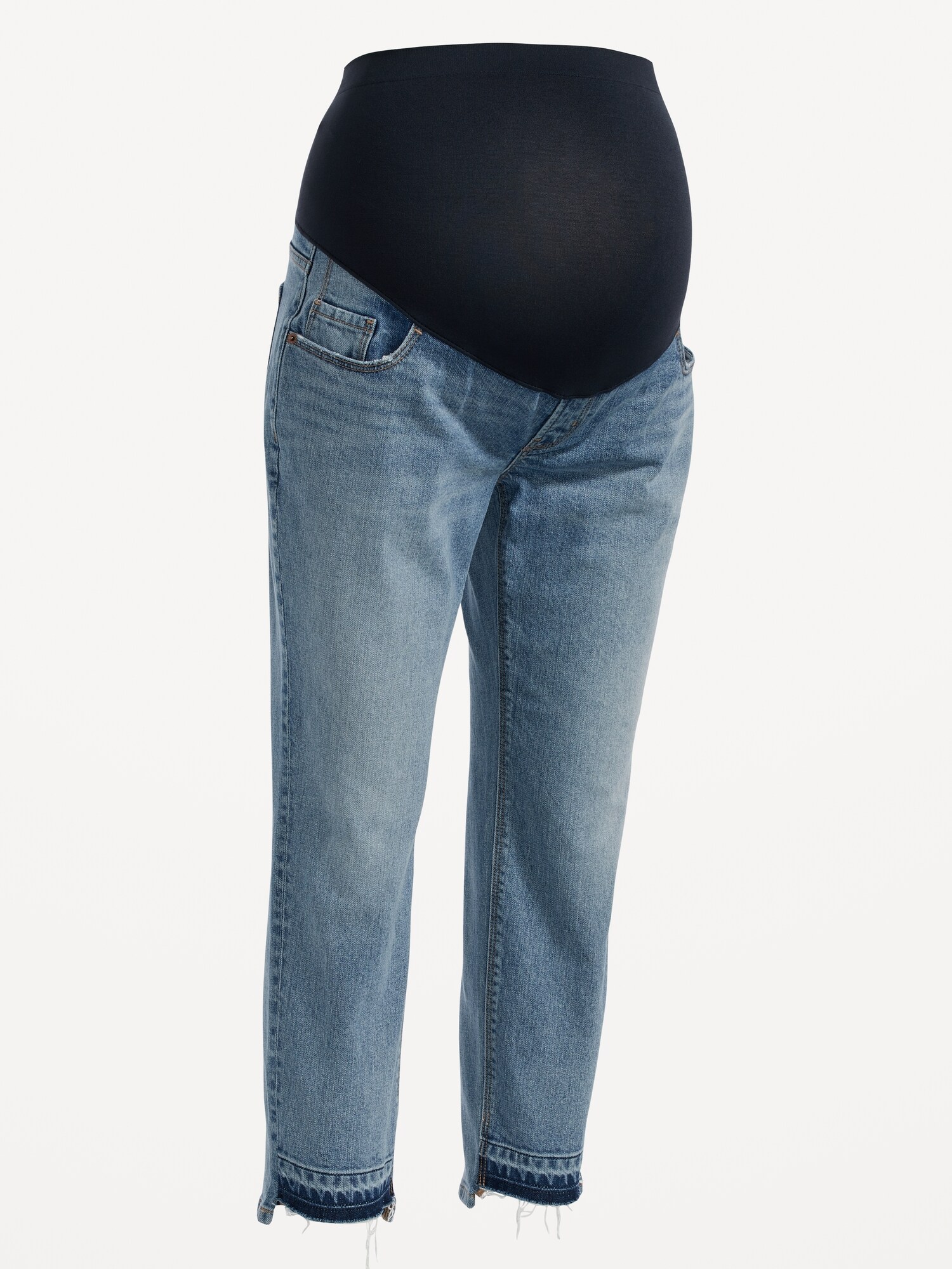 Maternity Full Panel Cropped Step-Hem Boyfriend Straight Jeans | Old Navy