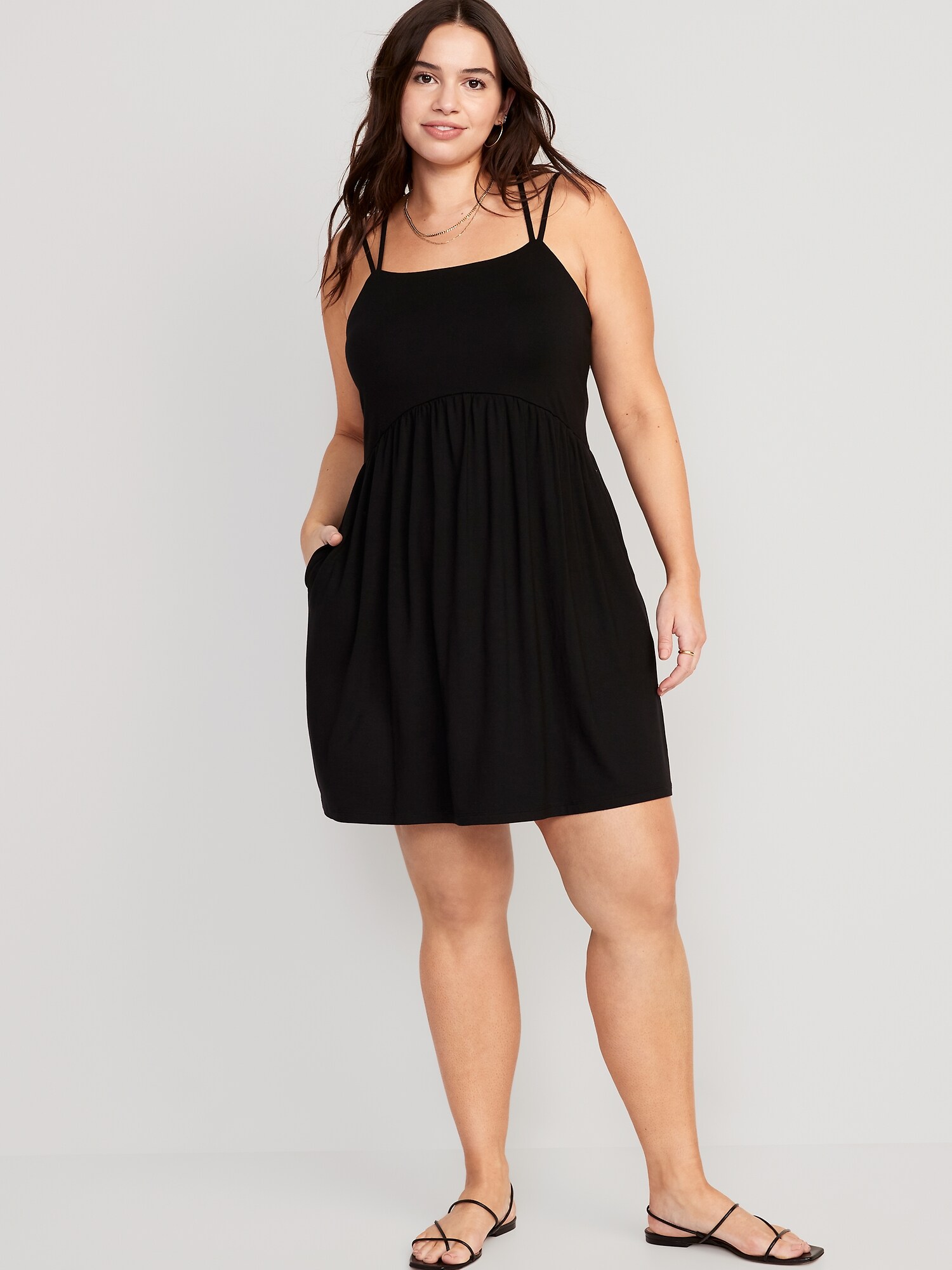 Fit & Flare Cross-Back Mini Cami Dress | Old Navy