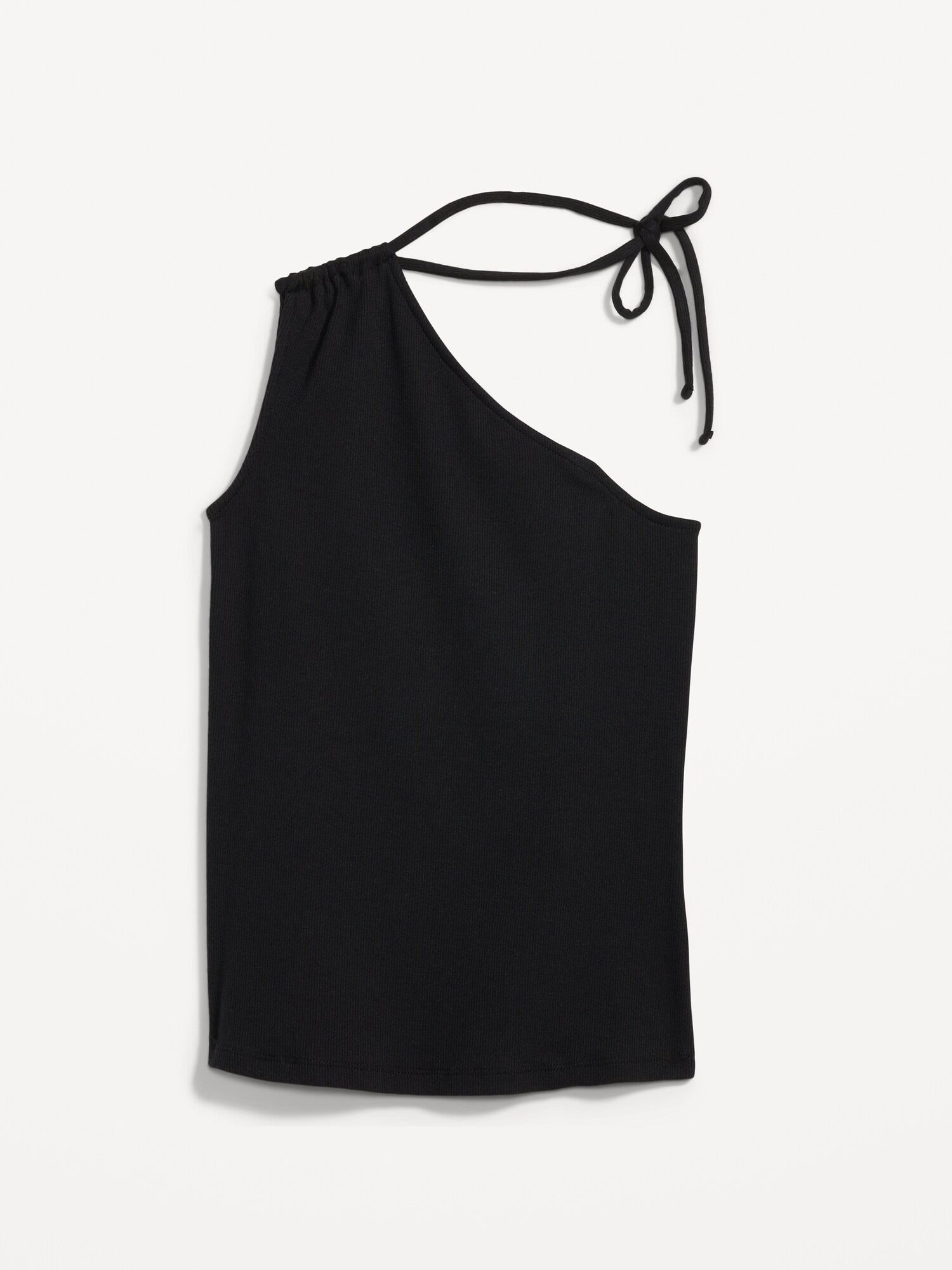 Fitted One-Shoulder Rib-Knit Double Tie-Strap Top | Old Navy