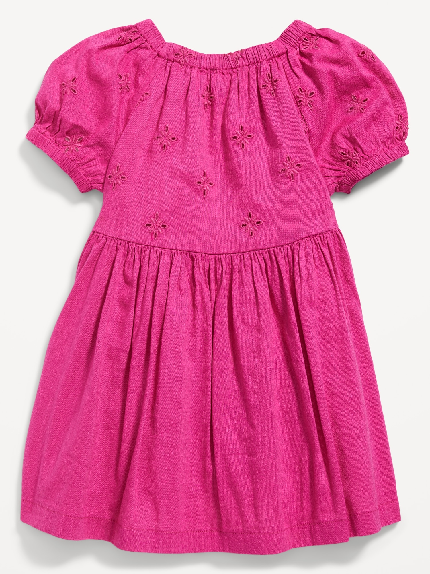 Puff-Sleeve Floral-Eyelet Fit & Flare Dress for Toddler Girls | Old Navy