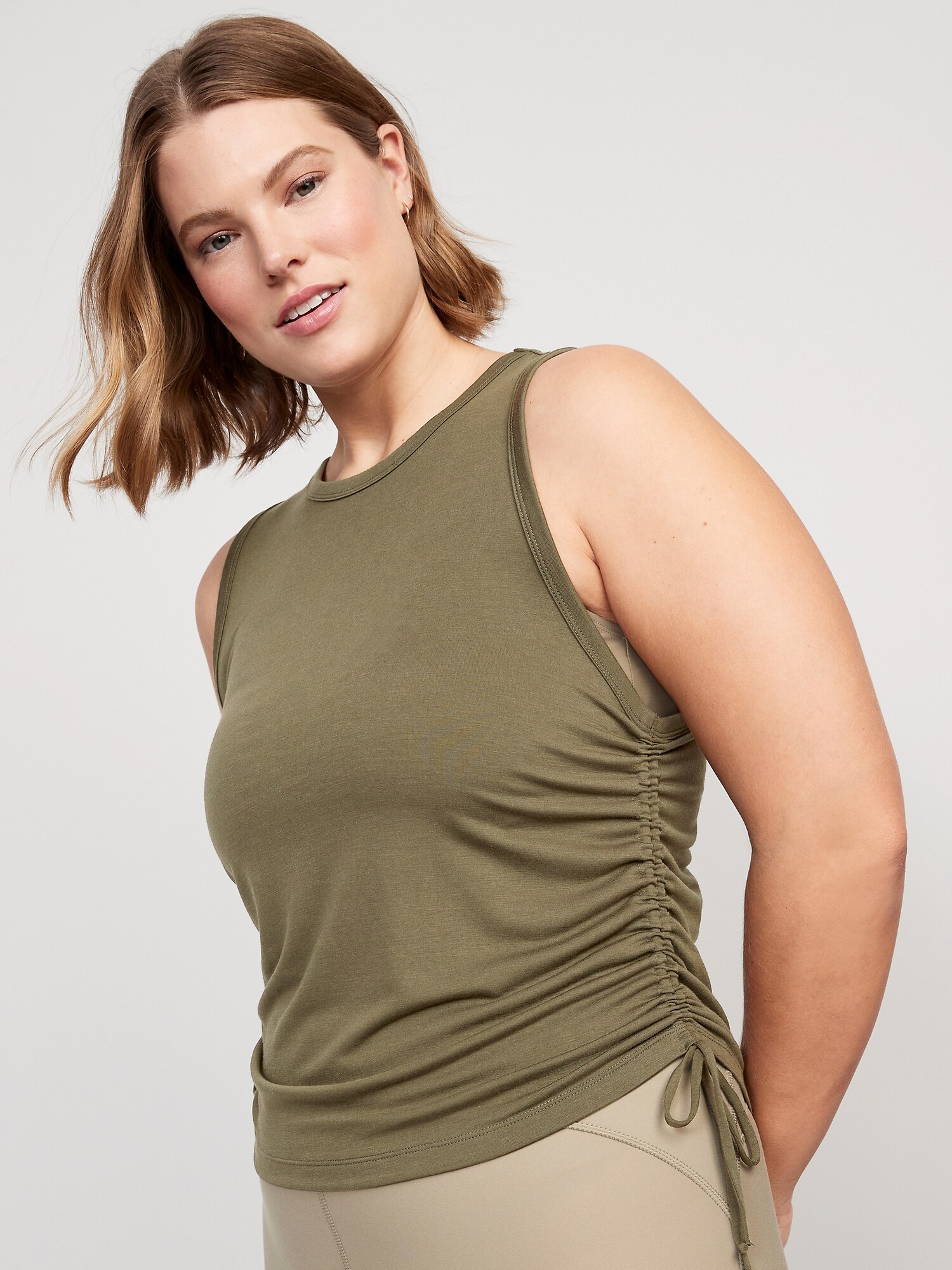 UltraLite Ruched Tie Tank Top | Old Navy