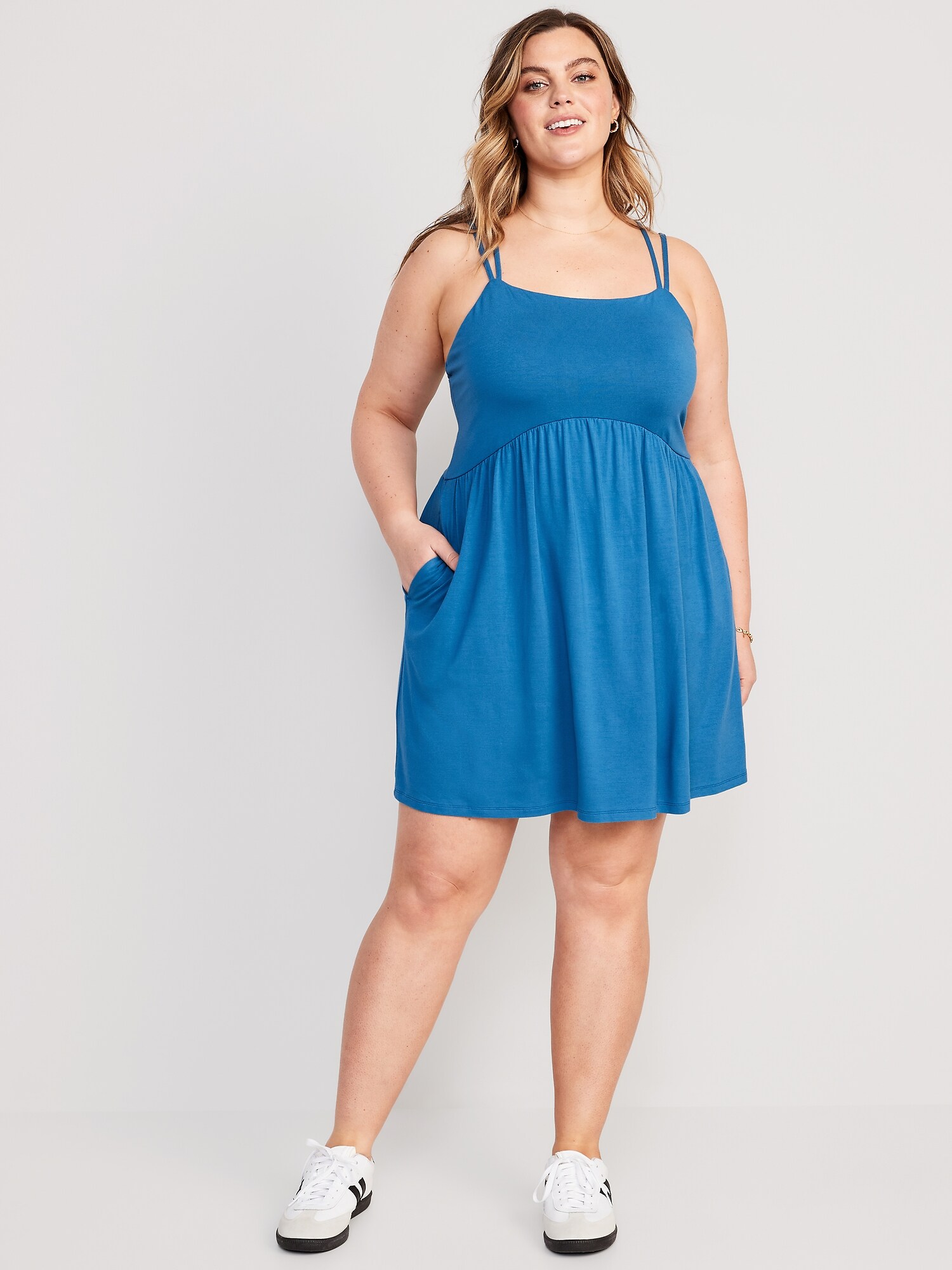 Fit & Flare Cross-Back Mini Cami Dress | Old Navy