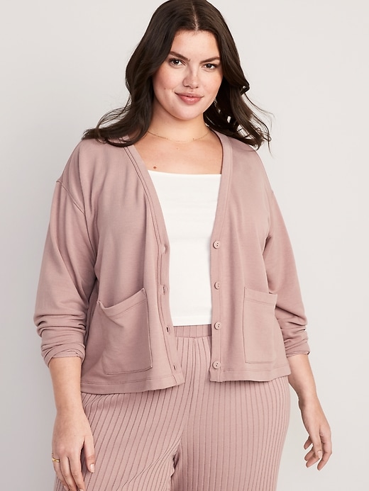 Oversized Fleece Button-Down Cardigan Robe | Old Navy