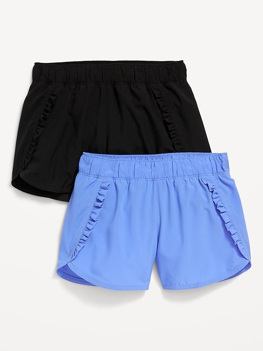 Ruffle-Front Dolphin-Hem Run Shorts 2-Pack for Girls | Old Navy