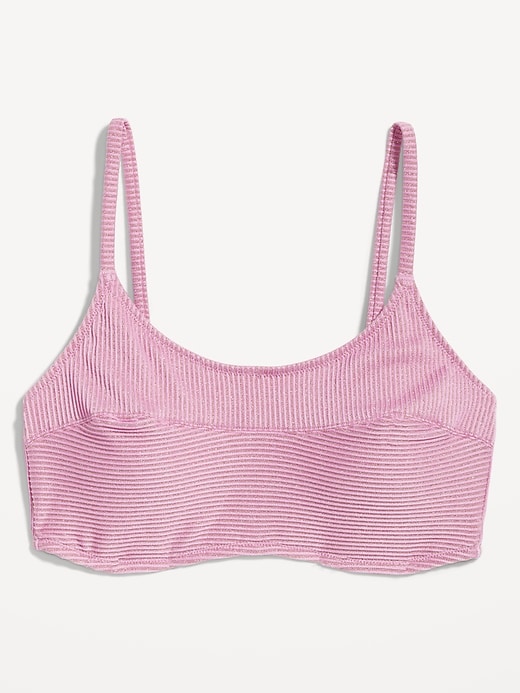 Scoop-Neck Metallic Shine Bikini Swim Top | Old Navy