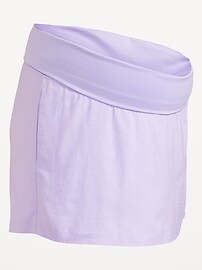 Maternity Rollover-Waist Linen-Blend Skort | Old Navy