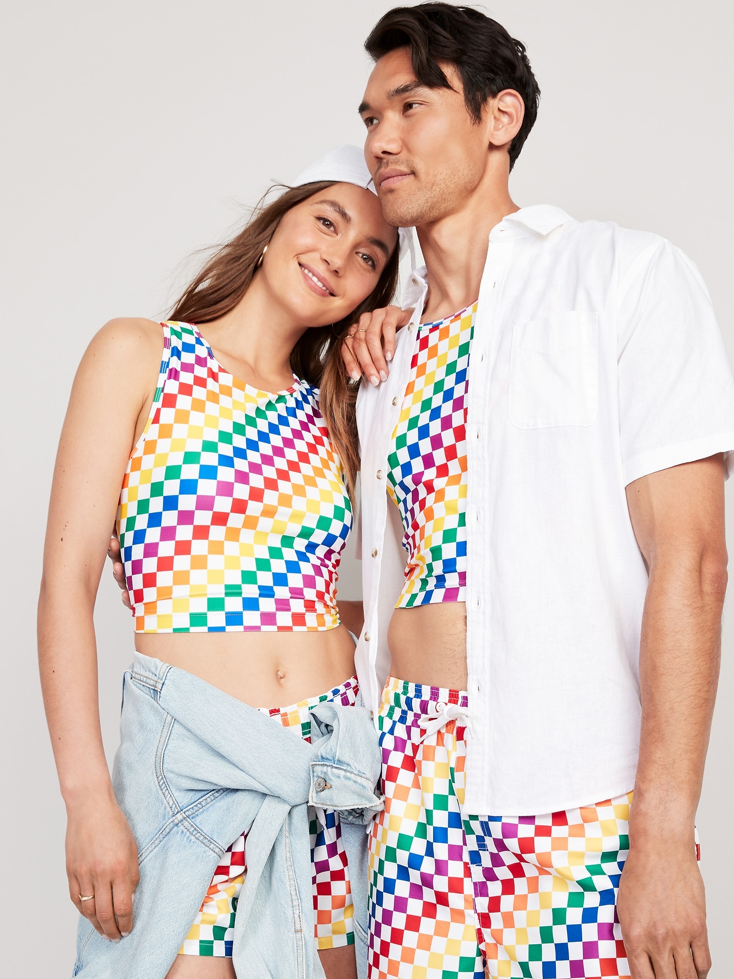 Matching Pride Gender-Neutral Longline Swim Tank Top for Adults | Old Navy