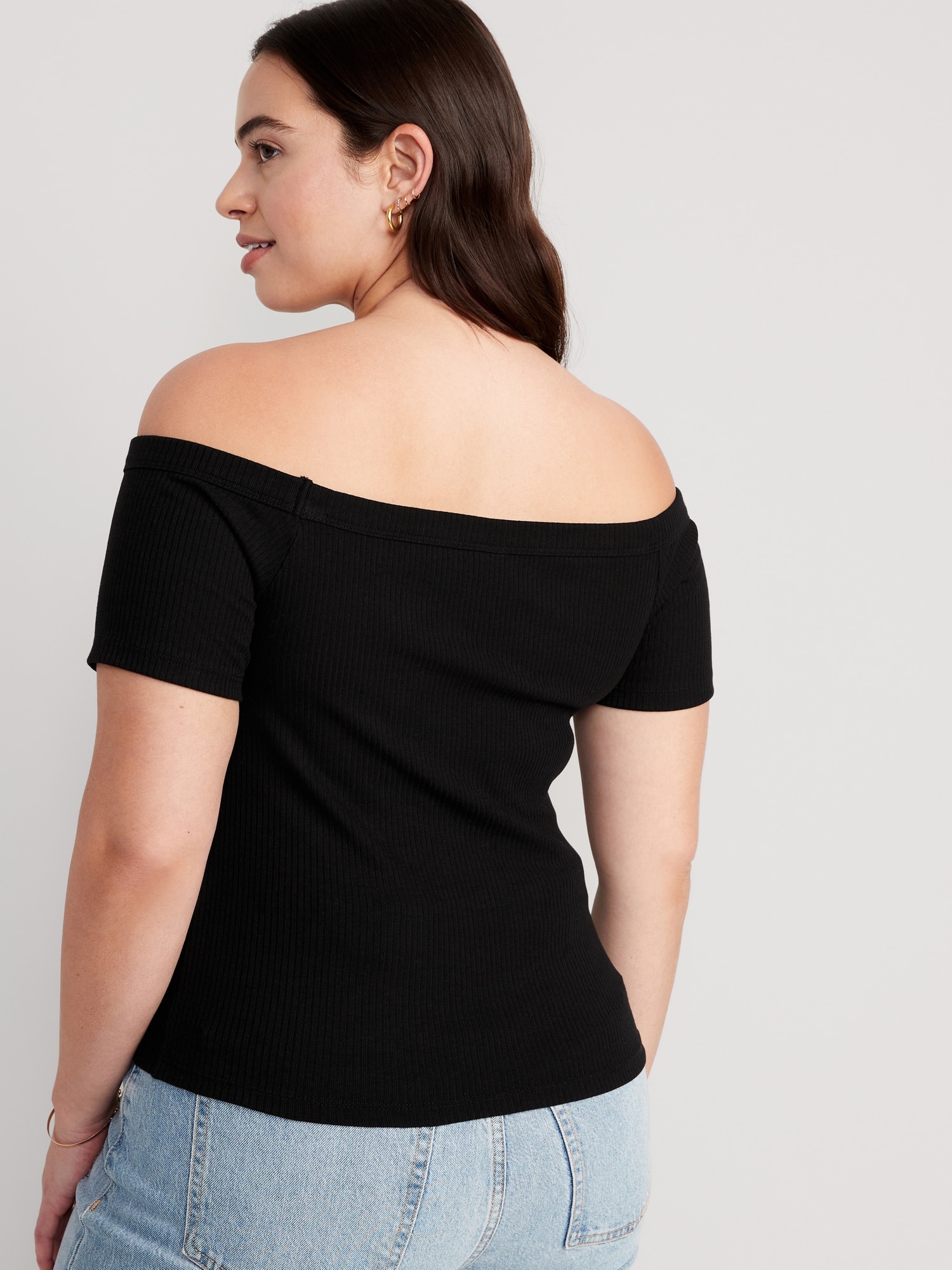 Fitted Off-The-Shoulder T-Shirt | Old Navy