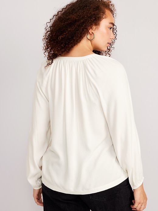 Long-Sleeve Split-Neck Top for Women | Old Navy