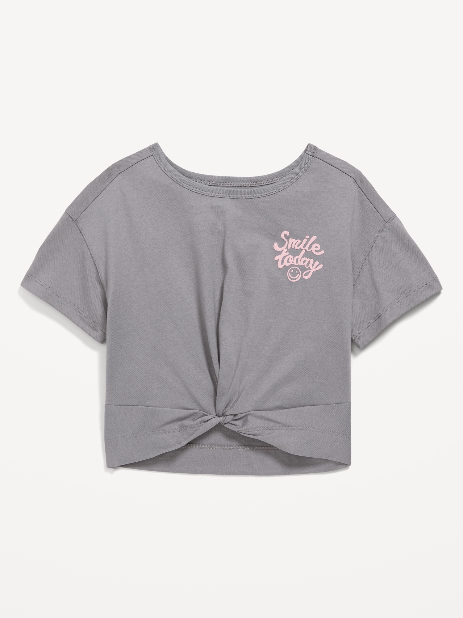 Twist-Front Graphic T-Shirt for Girls | Old Navy