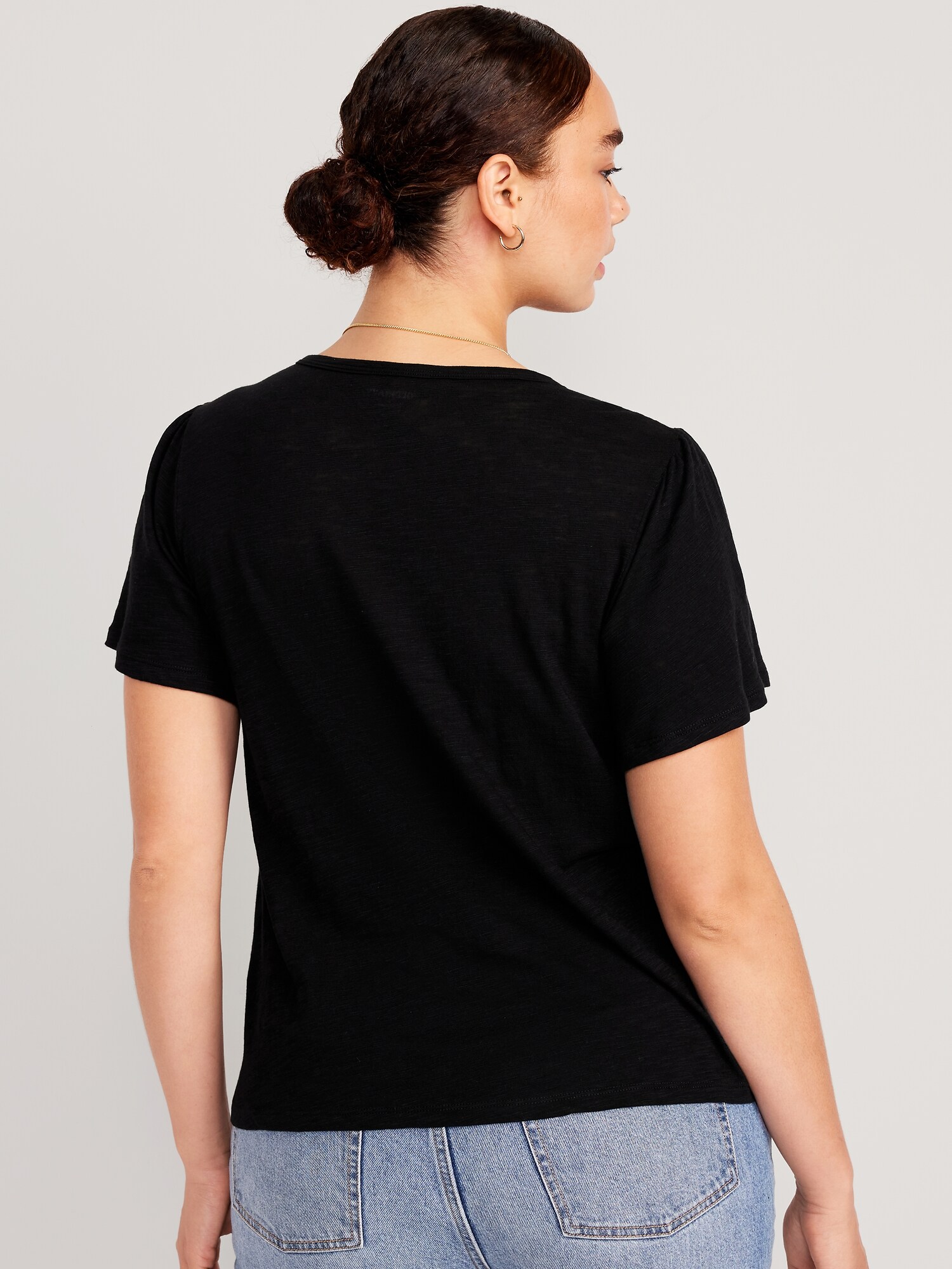 Flutter-Sleeve Slub-Knit Top | Old Navy